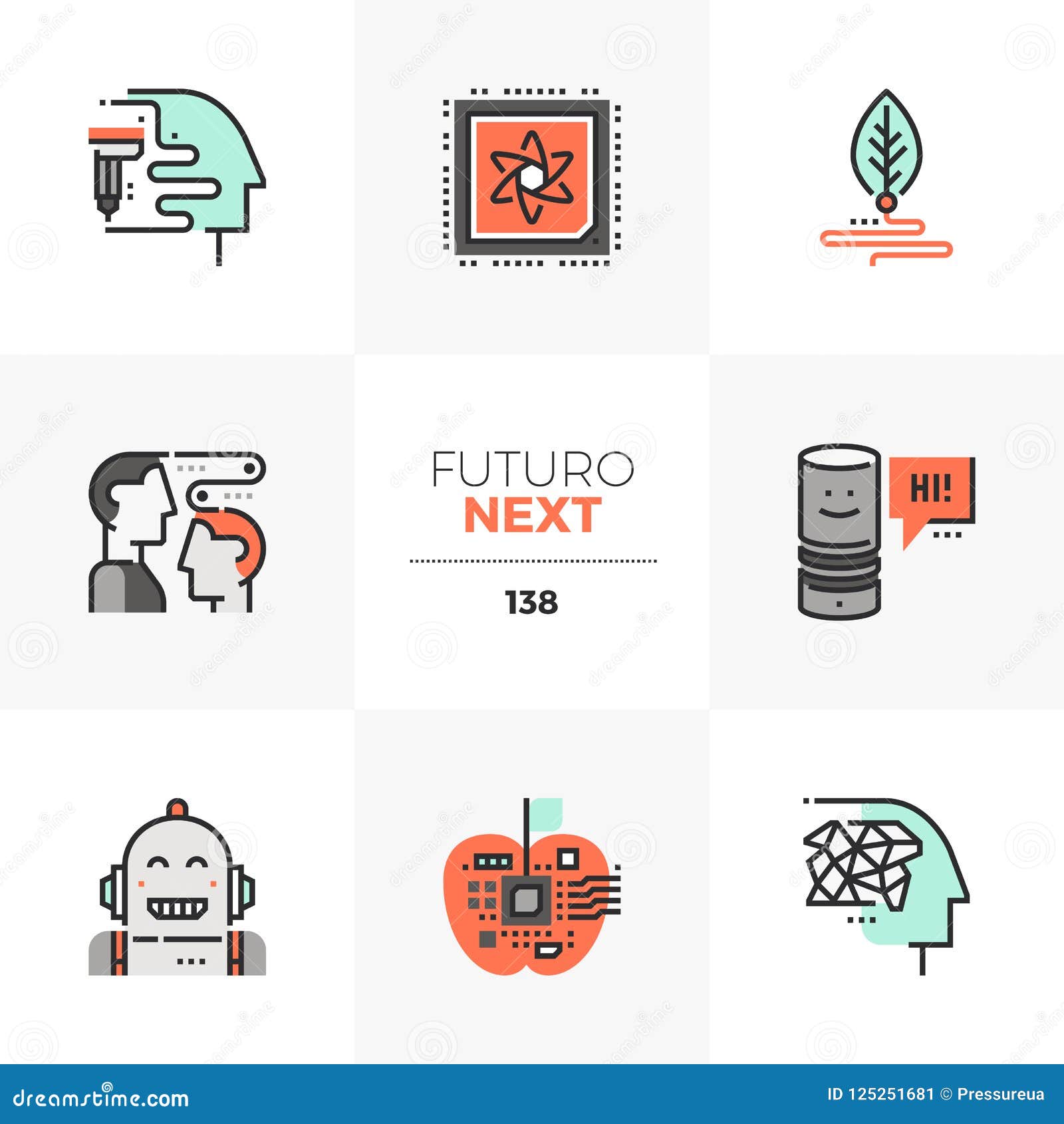 Emerging Technologies Futuro Next Icons Stock Vector - Illustration of ...