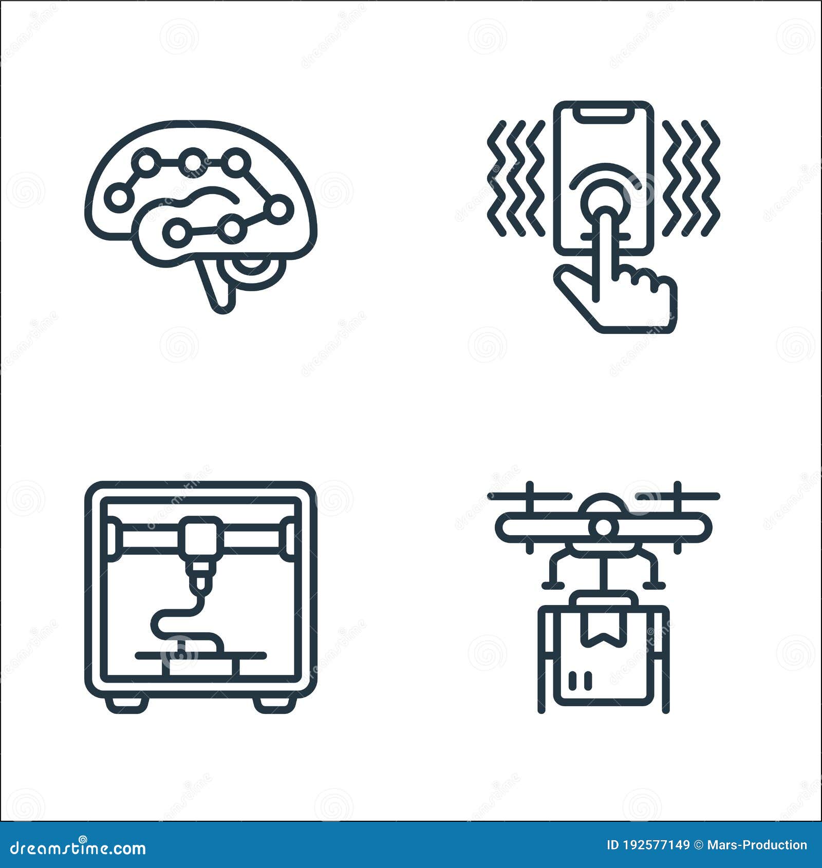 Emerging Technology Line Icons. Linear Set Stock Vector - Illustration ...