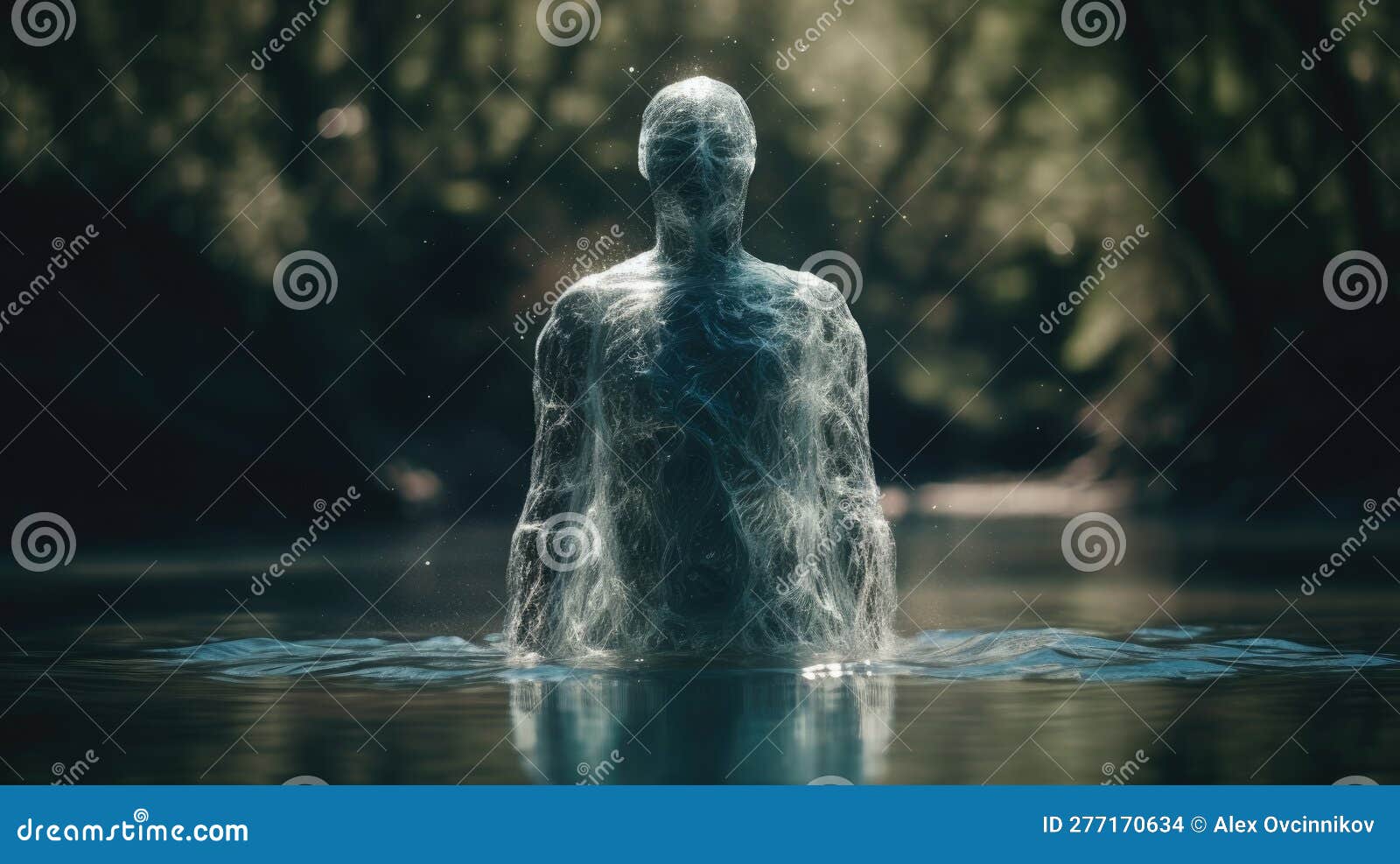 Emerging Water Human in Seamless Transition. Surreal Concept for Design ...