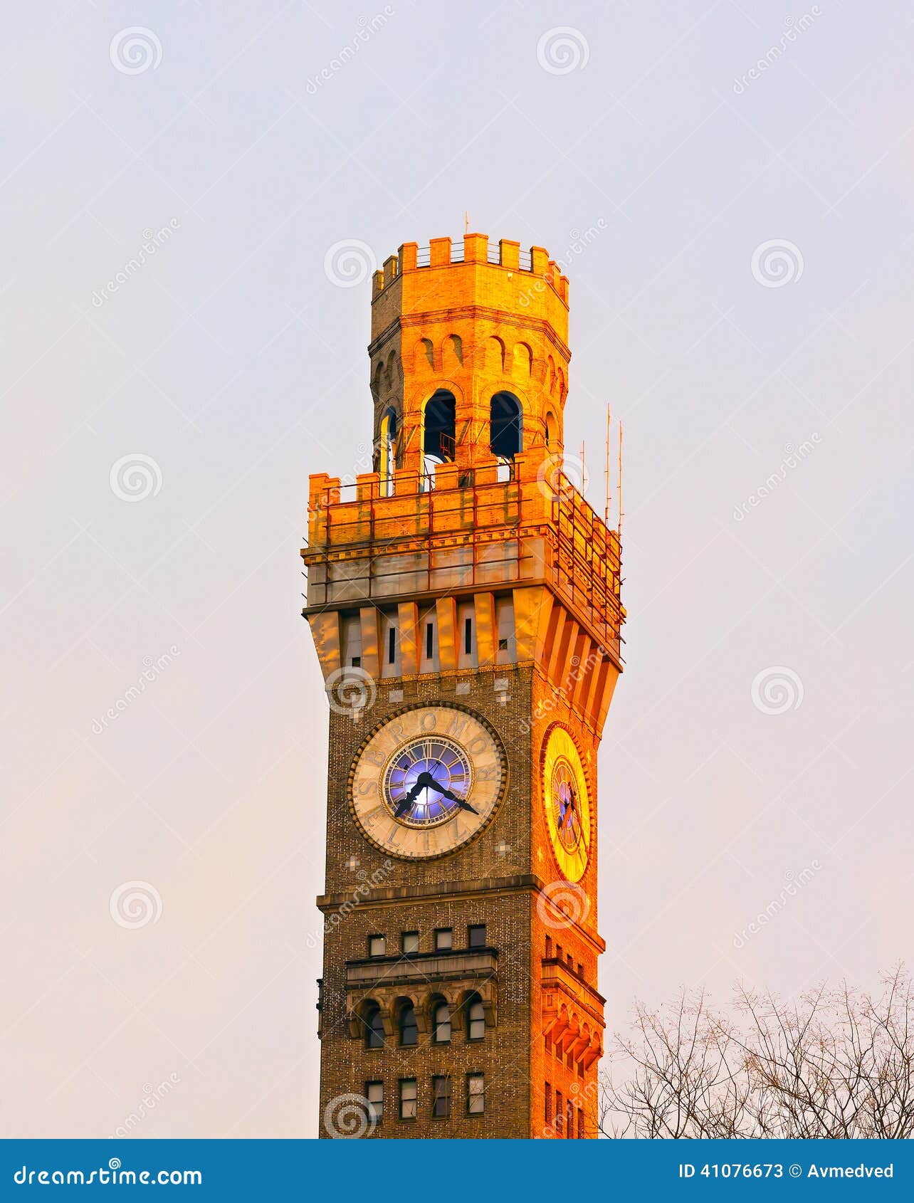 Emerson Bromo-Seltzer Tower in Baltimore Downtown. Stock Image - Image ...