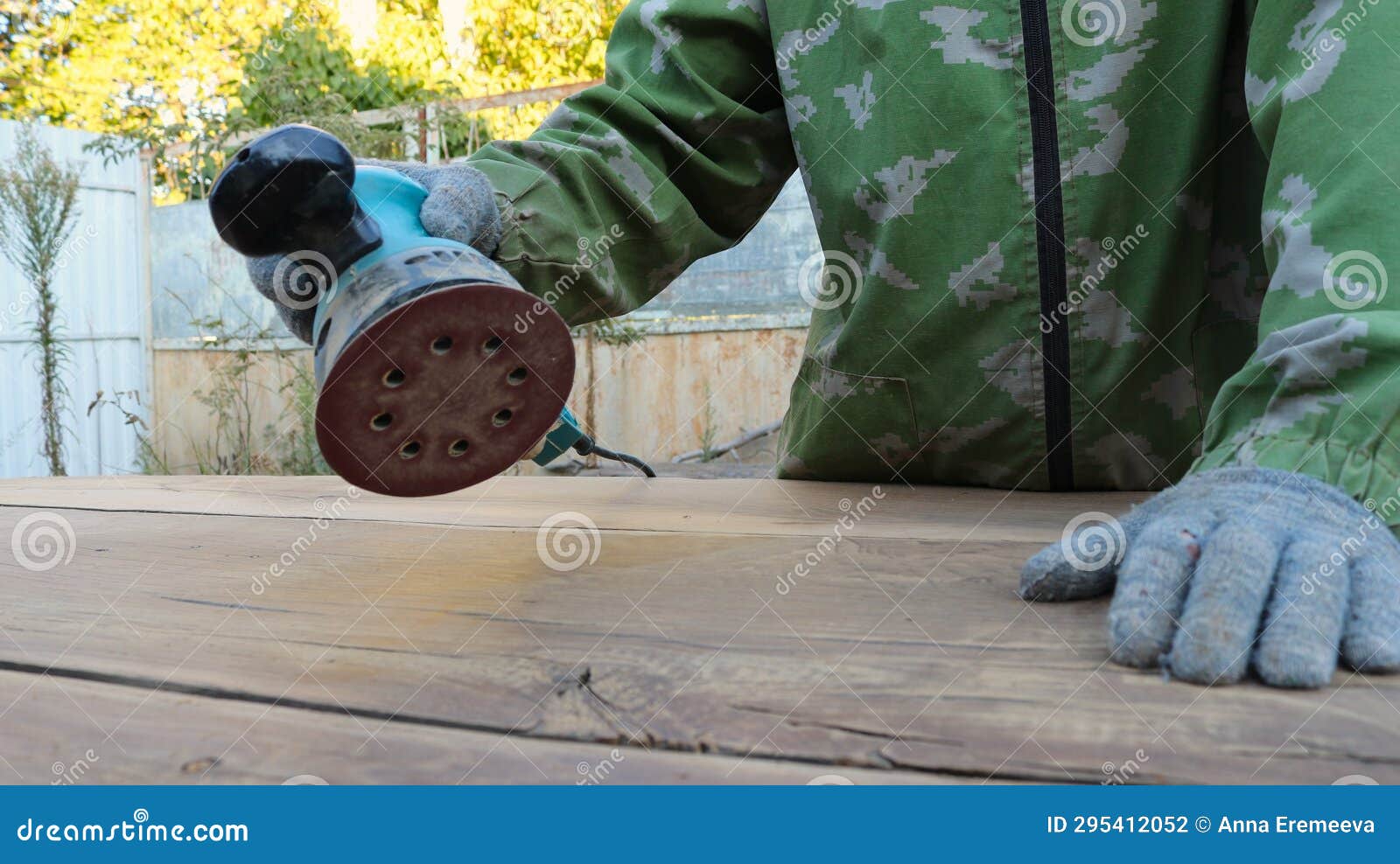 Emery Disc on a Sanding Machine in a Carpenter S Hand Stock Photo ...