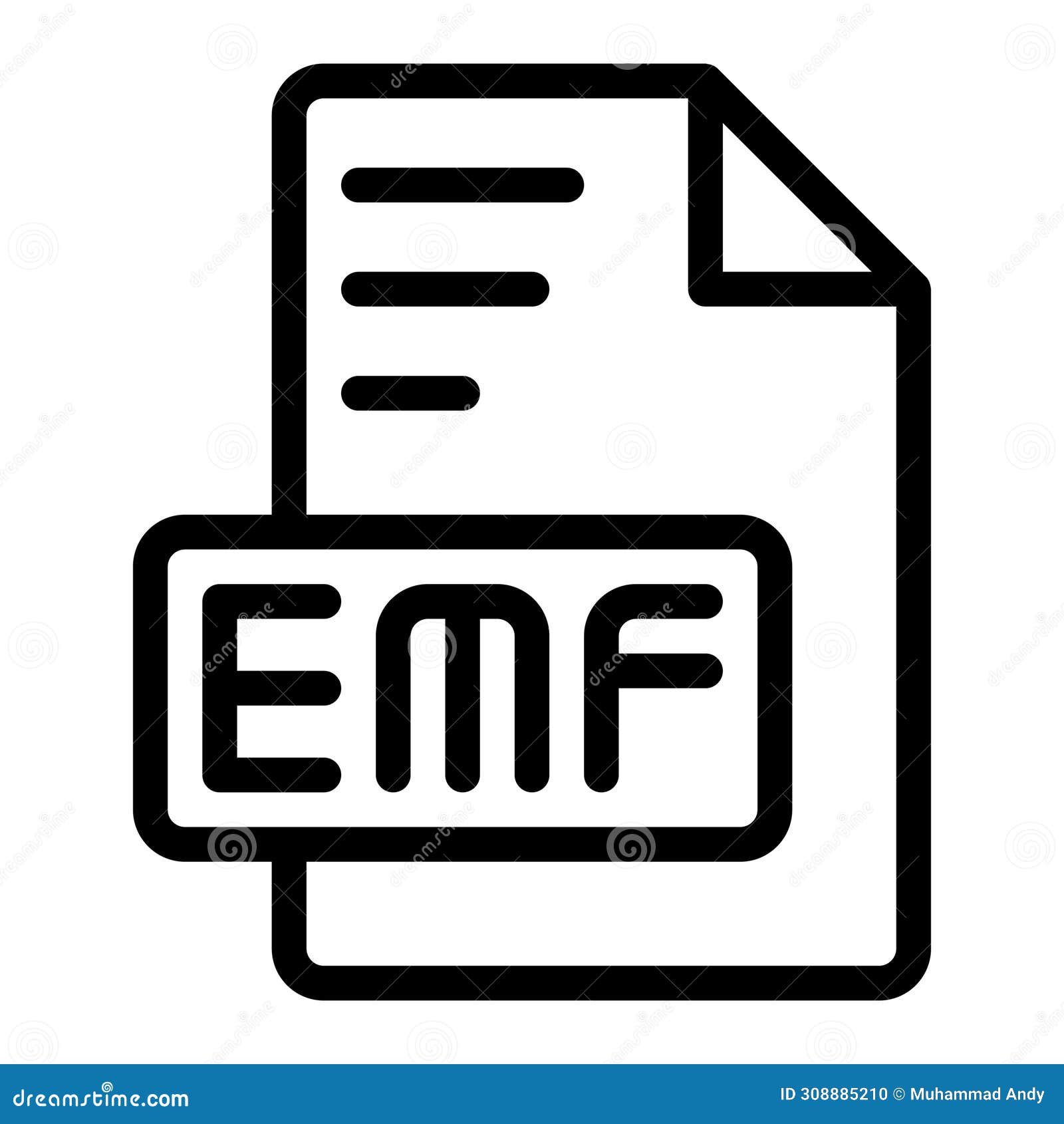 Emf Icon Outline Style Design Image File. Image Extension Format File ...