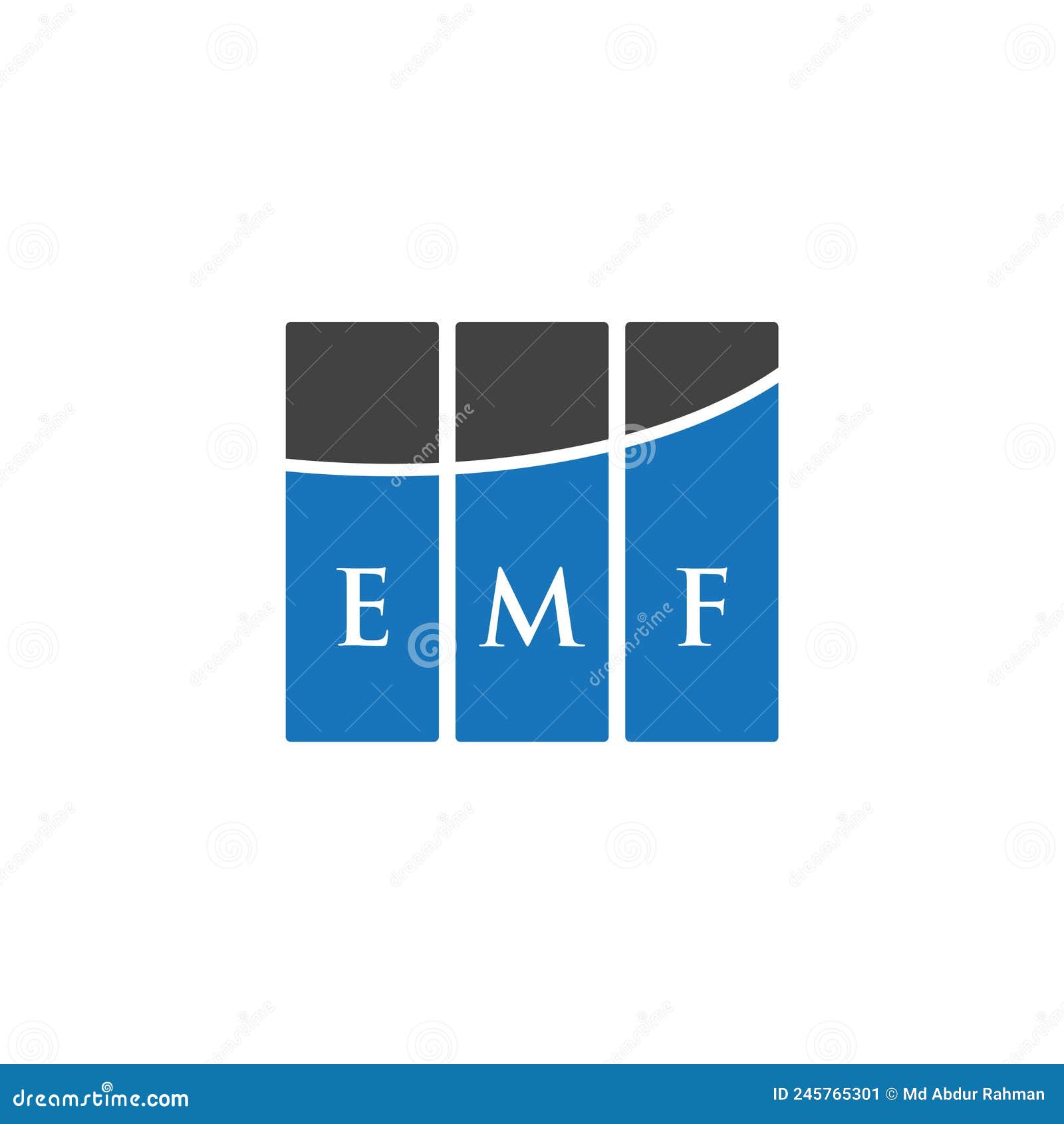EMF Letter Logo Design on WHITE Background. EMF Creative Initials ...