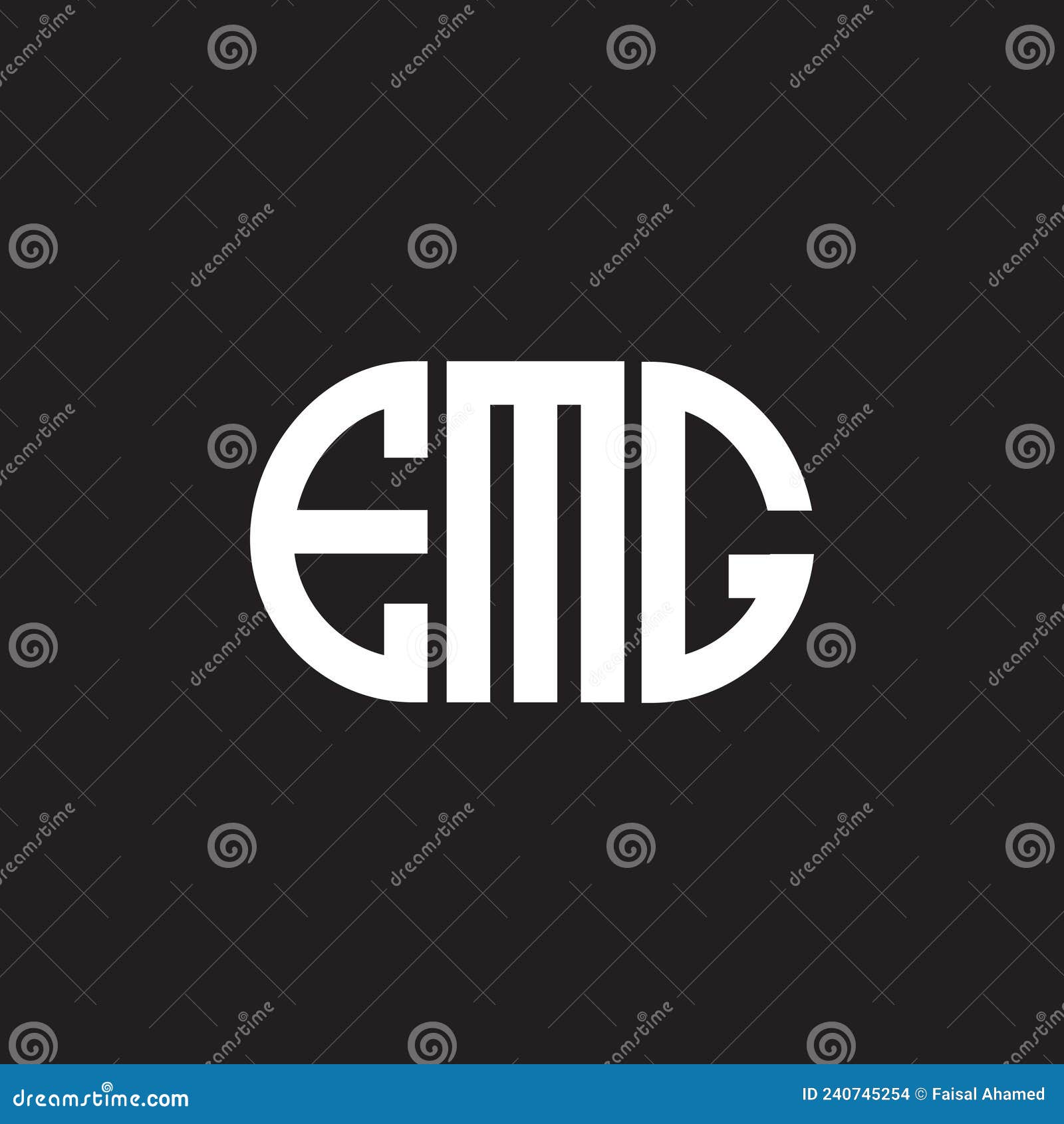 EMG Letter Logo Design on Black Background. EMG Creative Initials ...