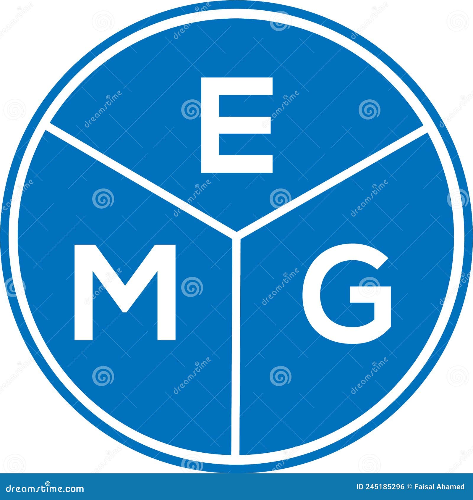 EMG Letter Logo Design on White Background. EMG Creative Circle Letter ...