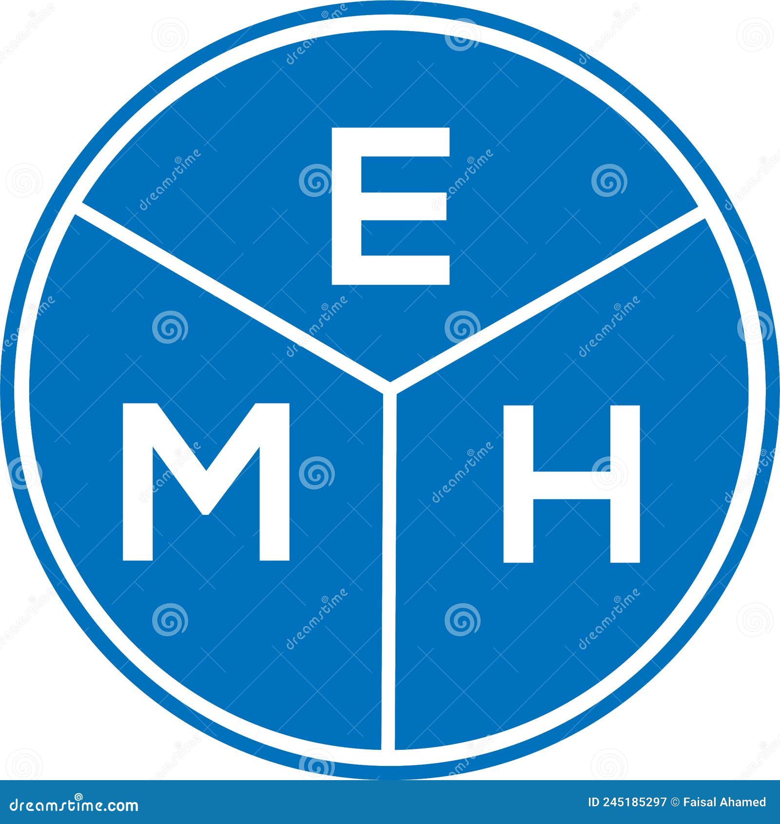 EMH Letter Logo Design On White Background. EMH Creative Circle Letter ...