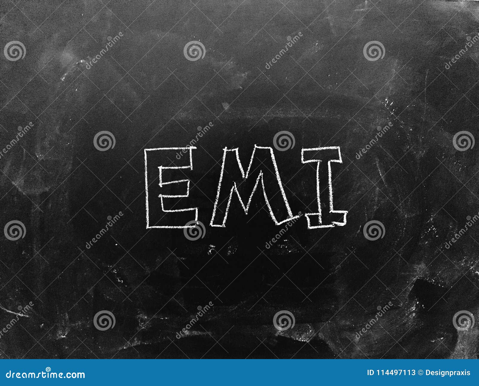 EMI Handwritten En La Pizarra Imagen de archivo - Imagen de casero ...