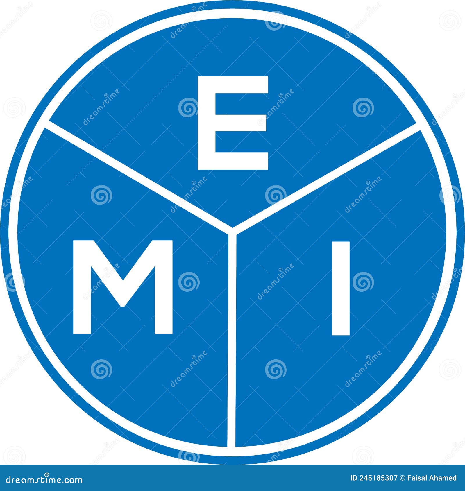 EMI Letter Logo Design on White Background. EMI Creative Circle Letter ...