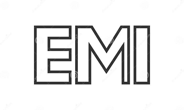 EMI Logo Design Template with Strong and Modern Bold Text. Initial ...