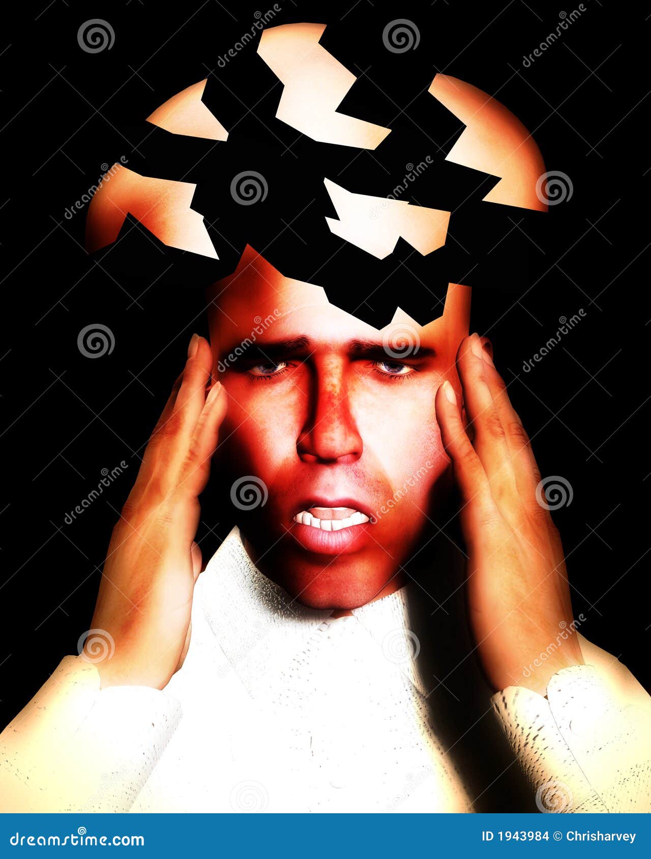 Emicrania di scissione 10 fotografia stock. Immagine di figura - 1943984