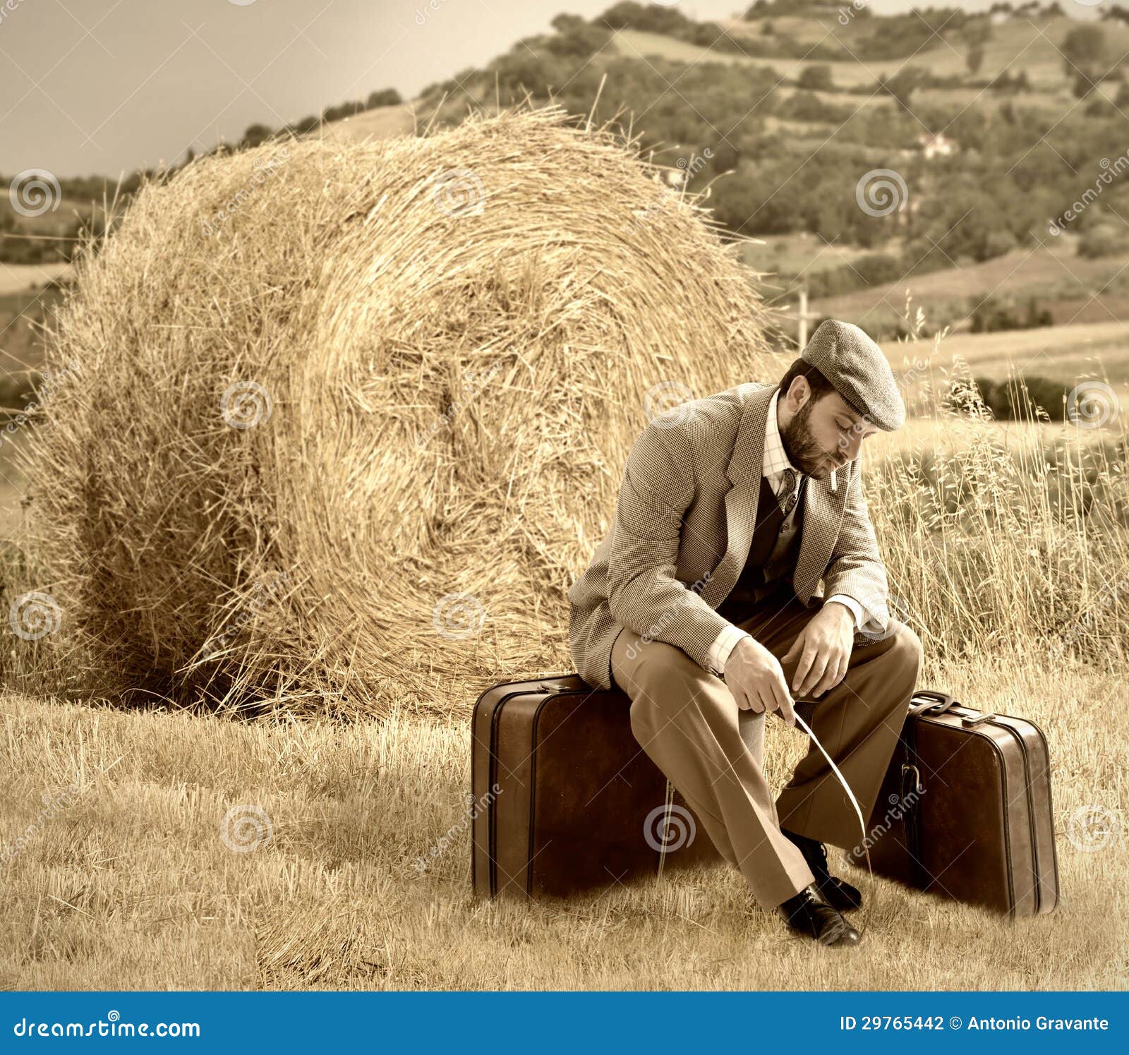 Emigrant stock photo. Image of thoughts, beard, thoughtful - 29765442