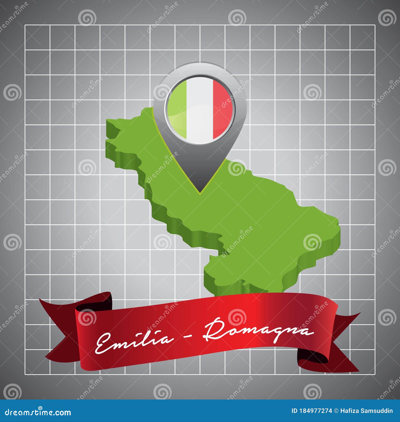 Emilia-romagna Map with Map Pointer. Vector Illustration Decorative Design Stock Illustration ...