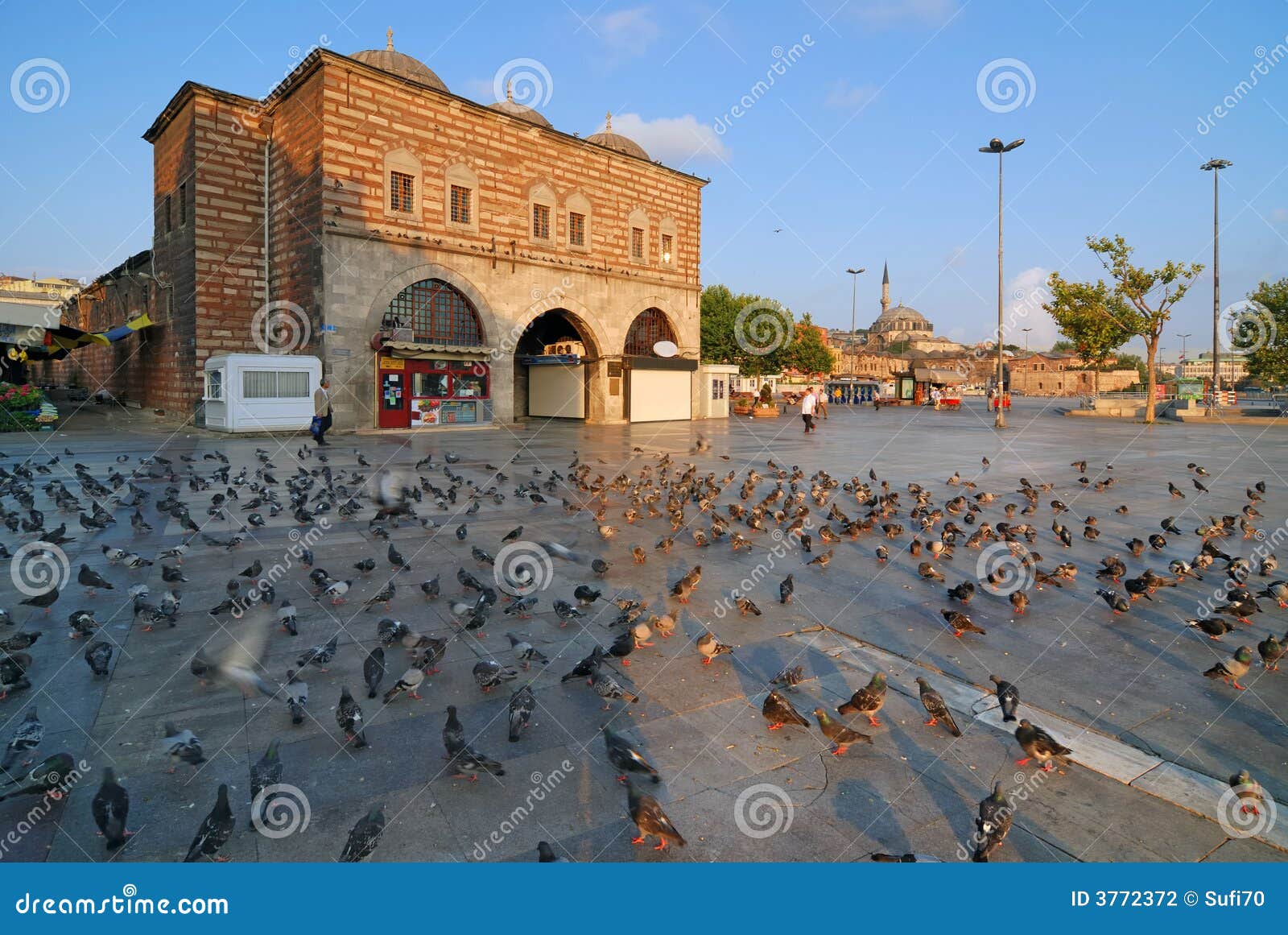 Eminonu Square of Istanbul stock photo. Image of dome - 3772372