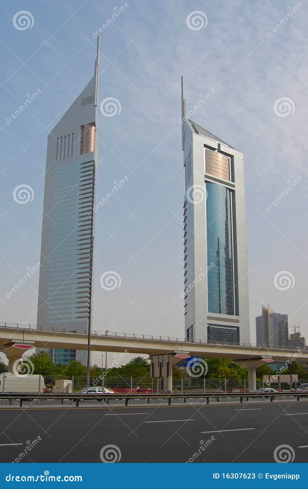 The emirates towers, Dubai stock image. Image of arabia - 16307623