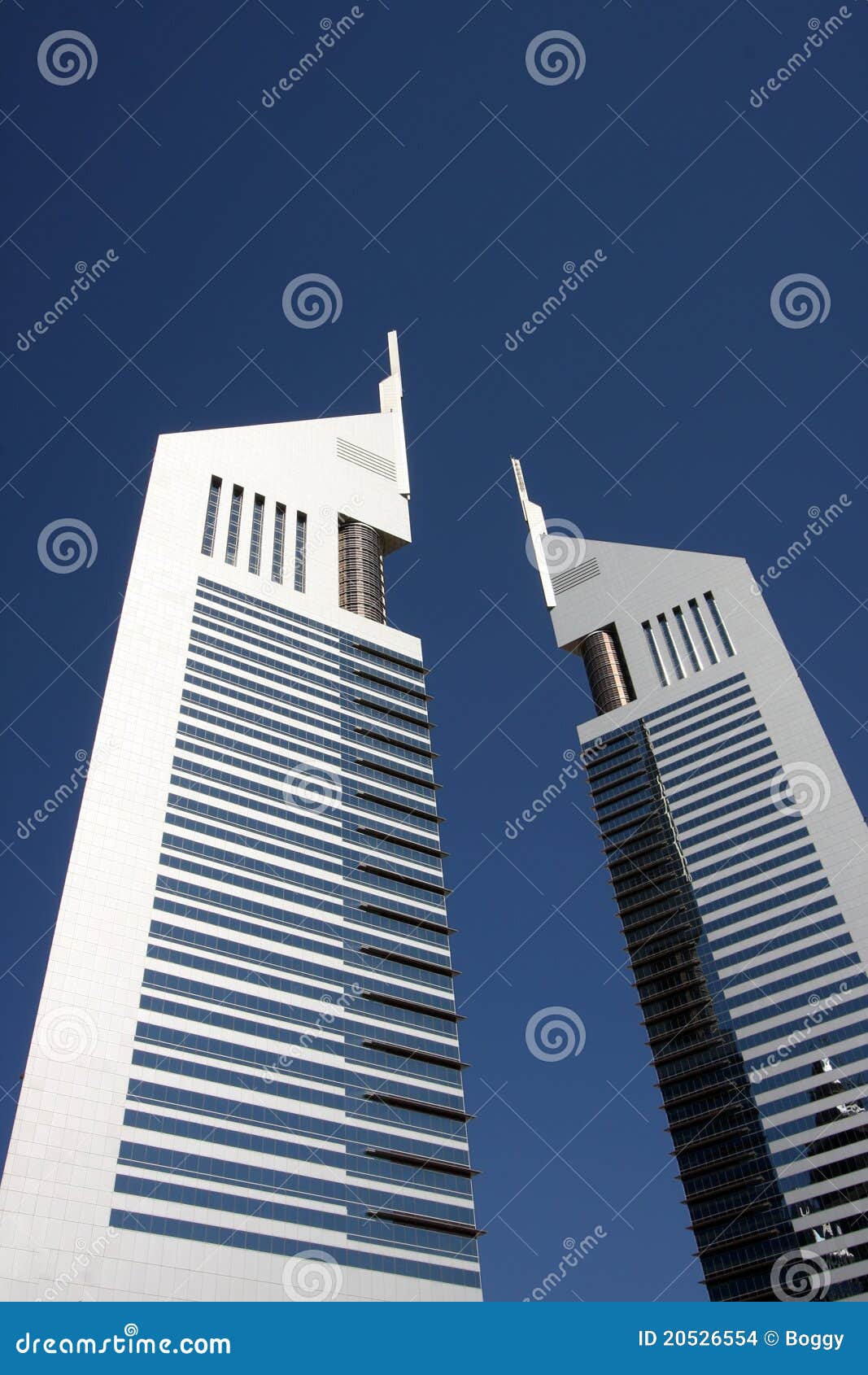 Emirates Towers in Dubai editorial stock image. Image of futuristic ...