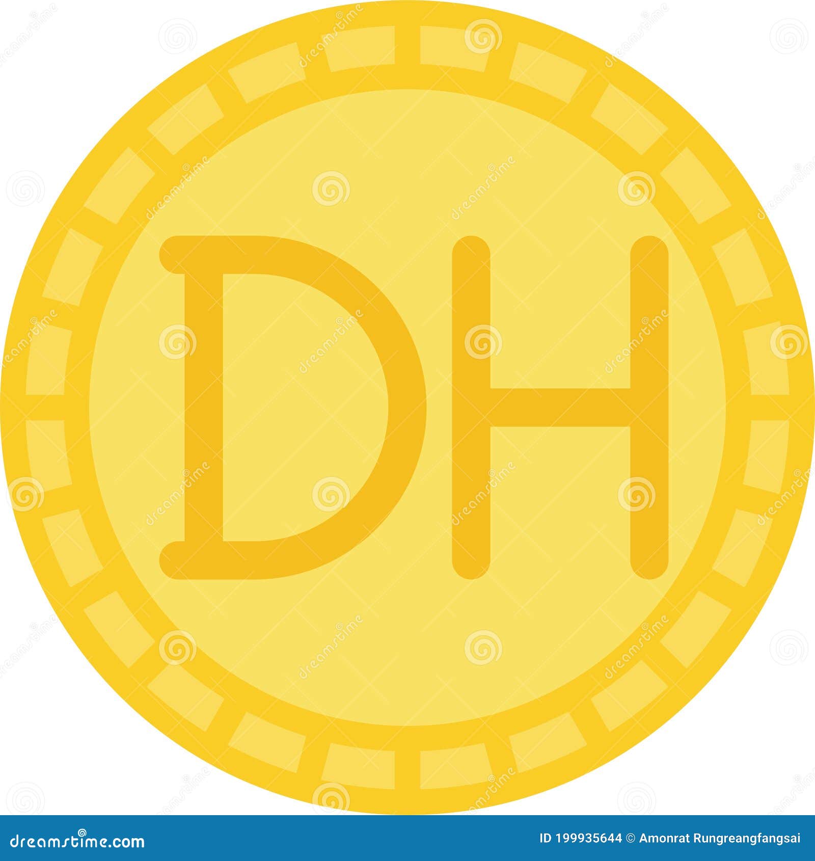 Emirati Dirham Coin, Currency of the United Arab Emirates Stock Vector ...