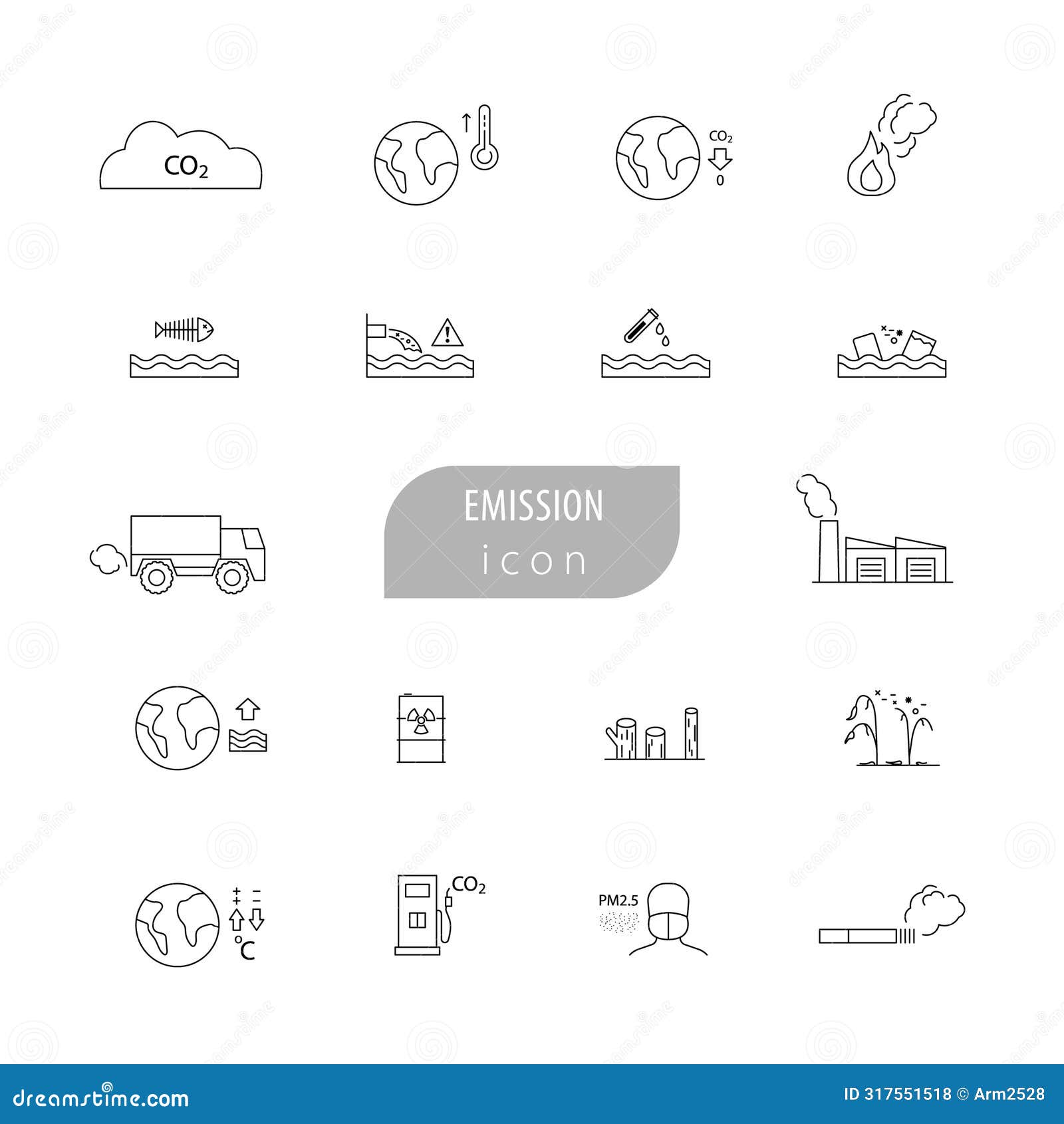Emission Icon, Pollution Icon Graphic Stock Photo | CartoonDealer.com ...