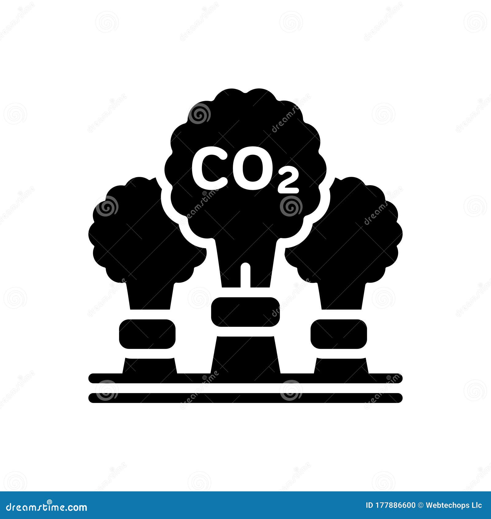 Black Solid Icon for Emission, Release and Factory Stock Vector ...