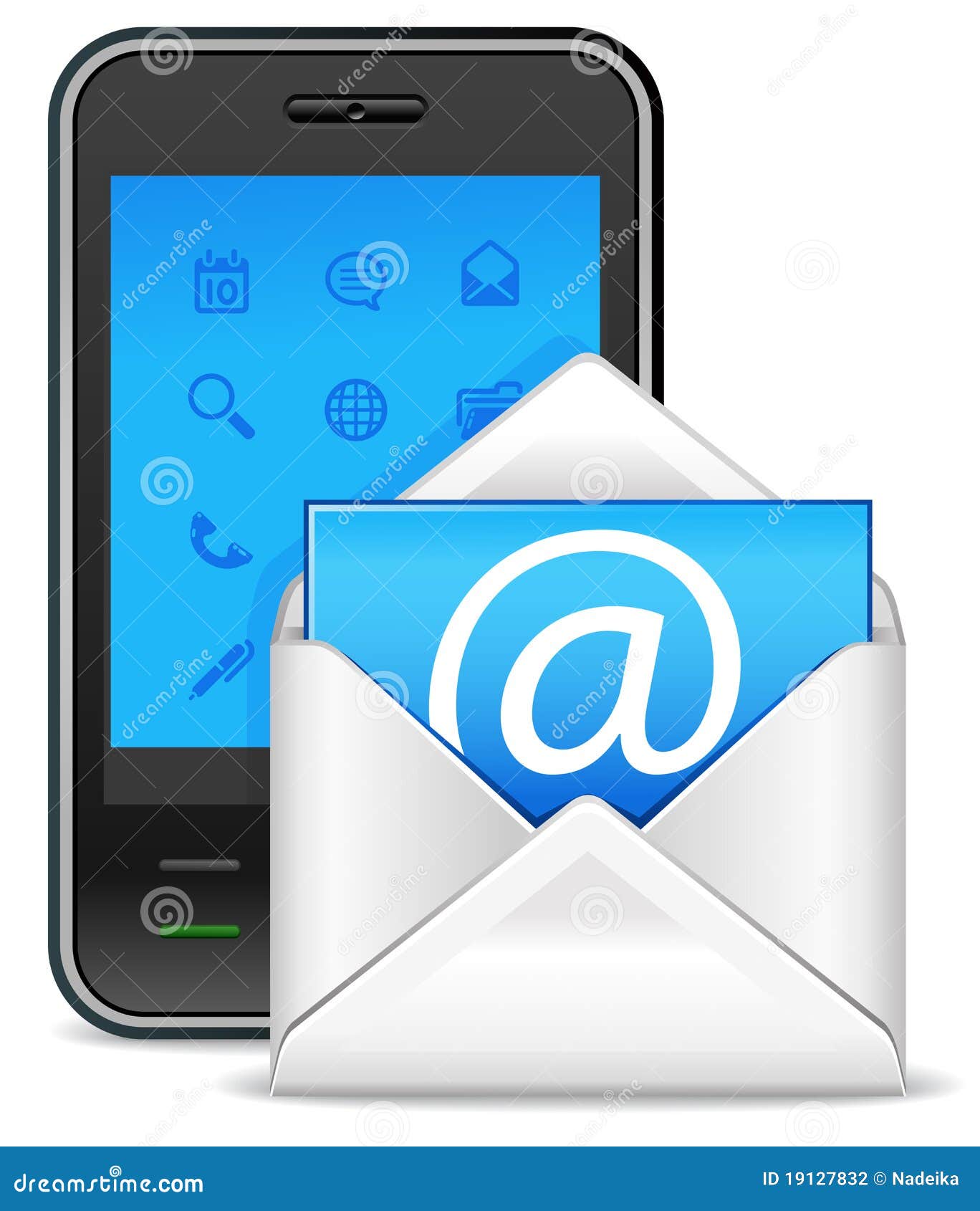 Emita um ícone da letra ilustração do vetor. Ilustração de azul - 19127832