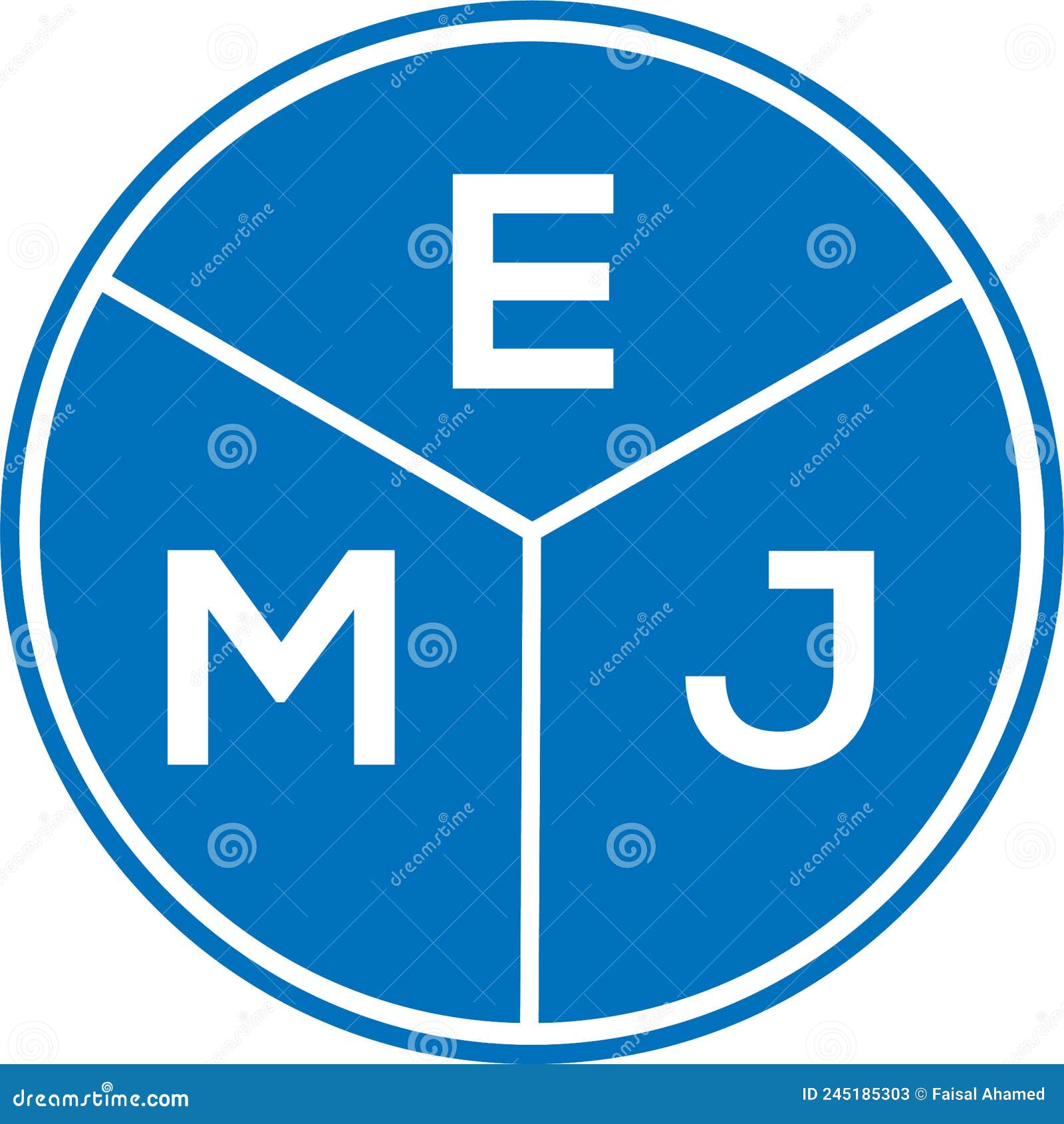 EMJ Letter Logo Design on White Background. EMJ Creative Circle Letter ...