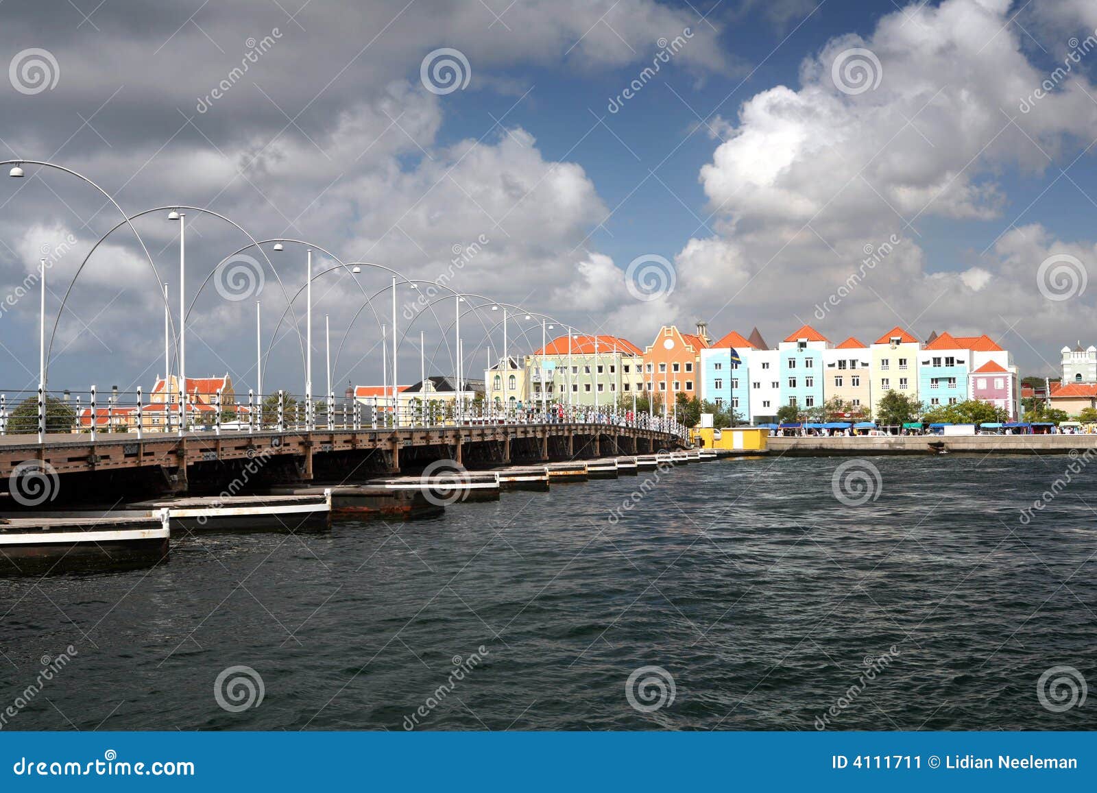 Emma Bridge - curacao stock image. Image of floating, curacao - 4111711
