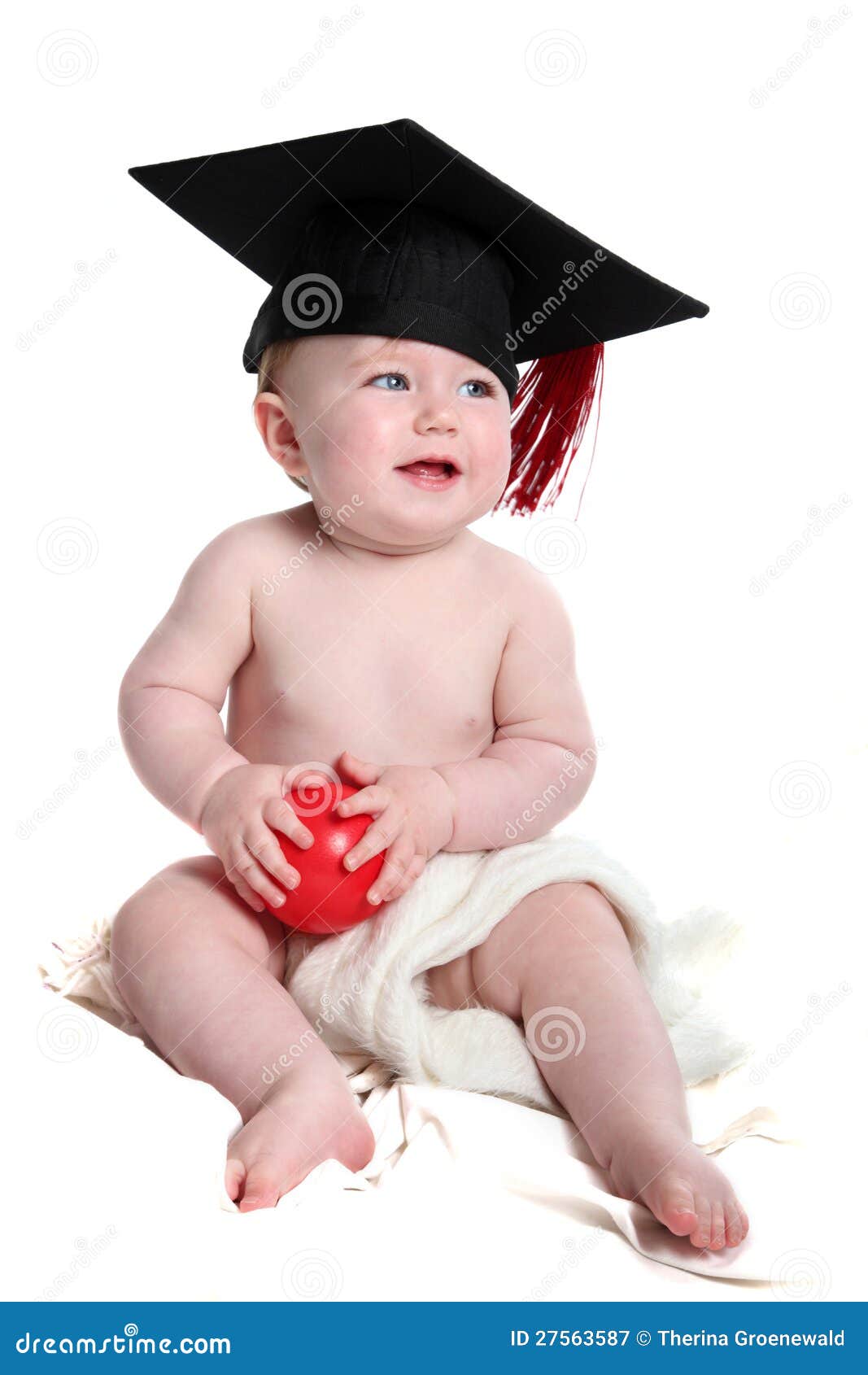 Emma With Graduation Hat And Red Ball Picture. Image: 27563587