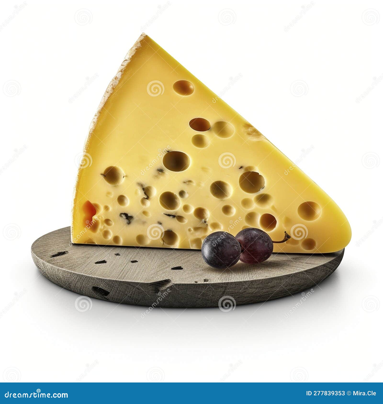 Generative AI Emmental Cheese Triangle, Swiss Cheese, On White ...