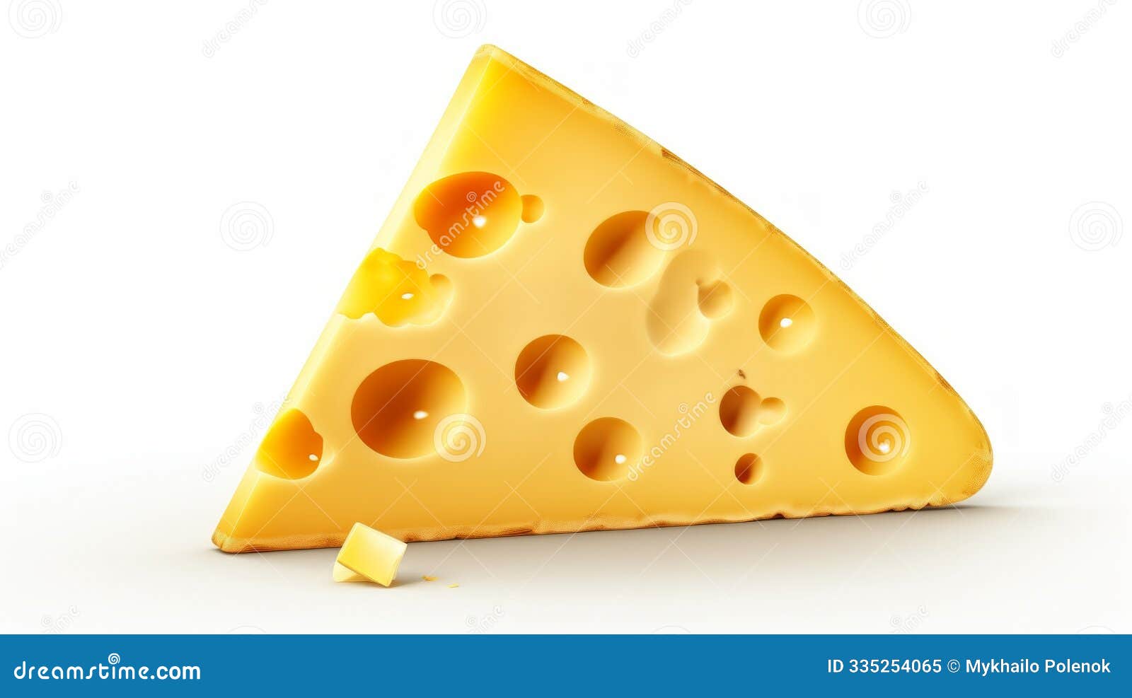 Emmental Cheese Triangle, Swiss Cheese Isolated on White Background ...
