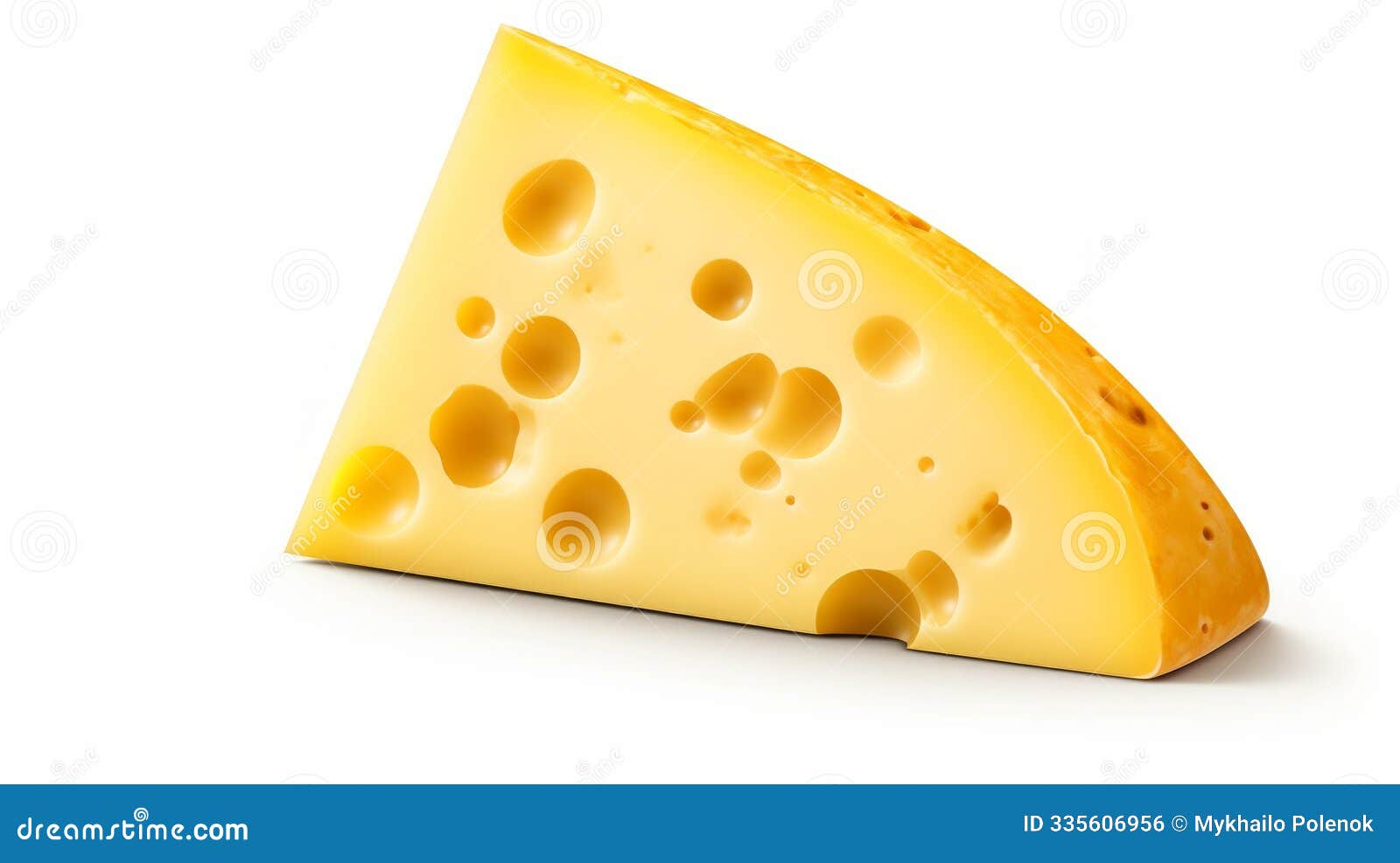 Emmental Cheese Triangle, Swiss Cheese Isolated on White Background ...