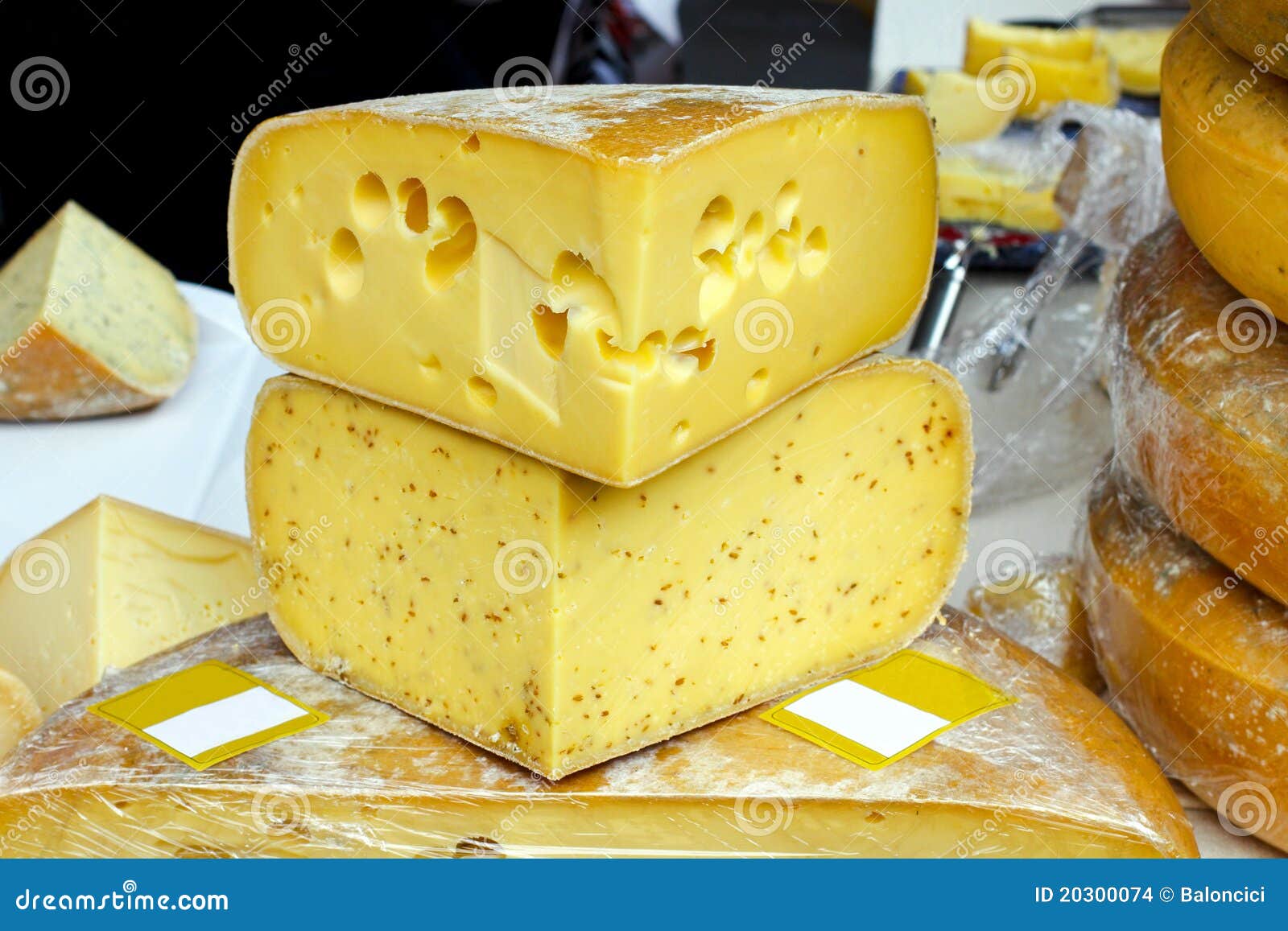 Emmentaler cheese stock photo. Image of holes, aged, pile - 20300074