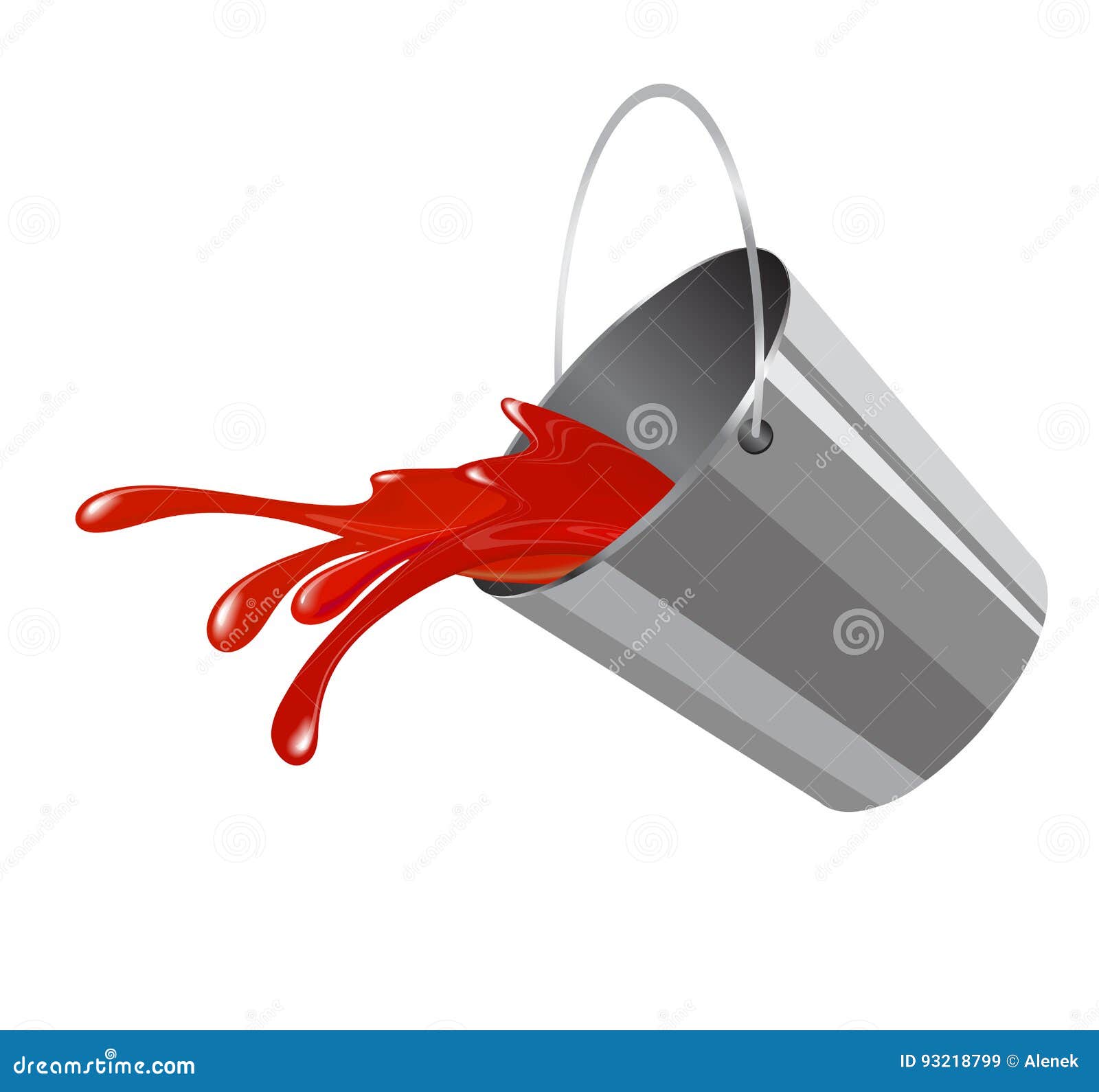 Emmer met verf vector illustratie. Illustration of kunstenaar - 93218799