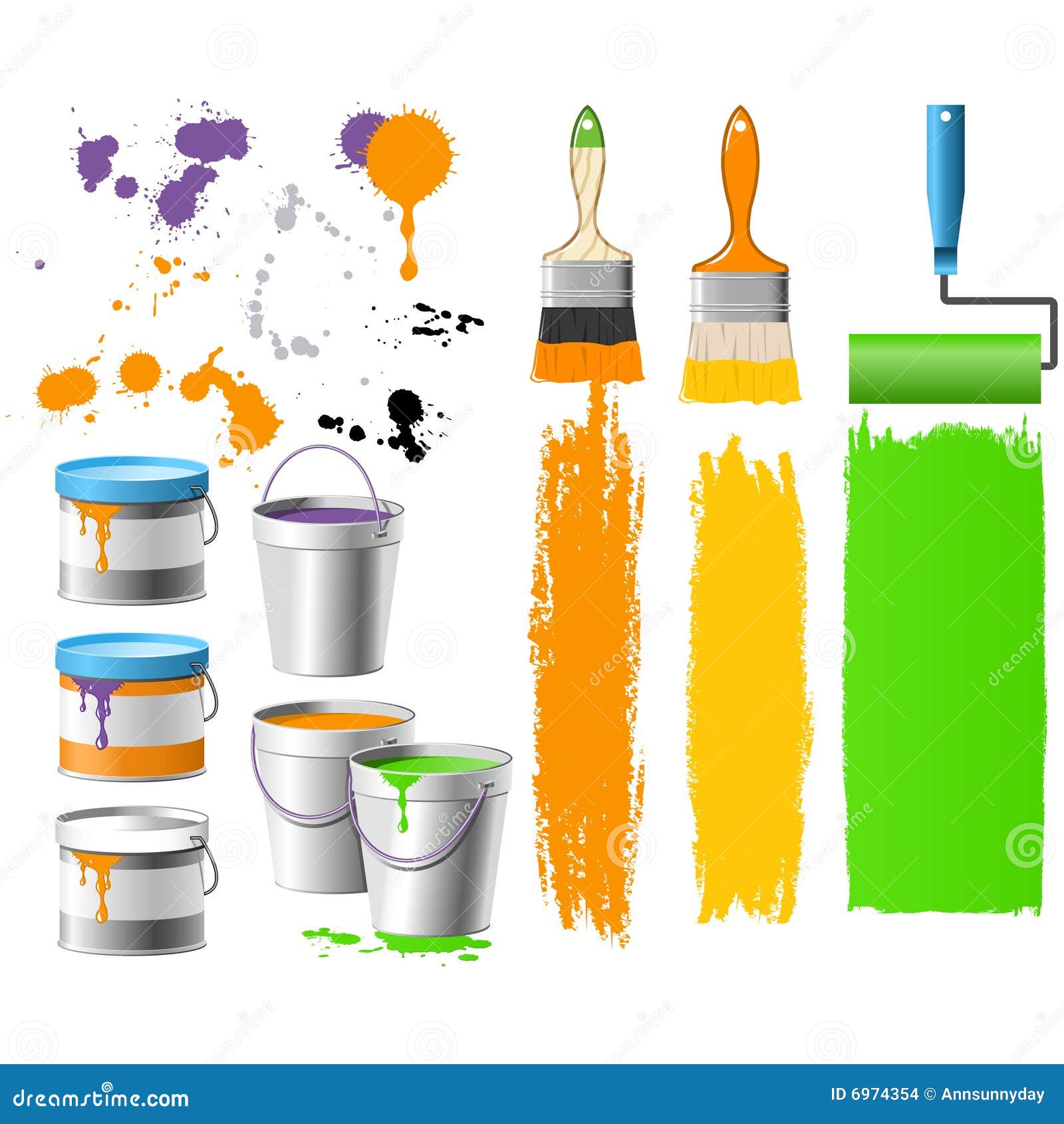 Emmers met verf vector illustratie. Illustration of vlek - 6974354