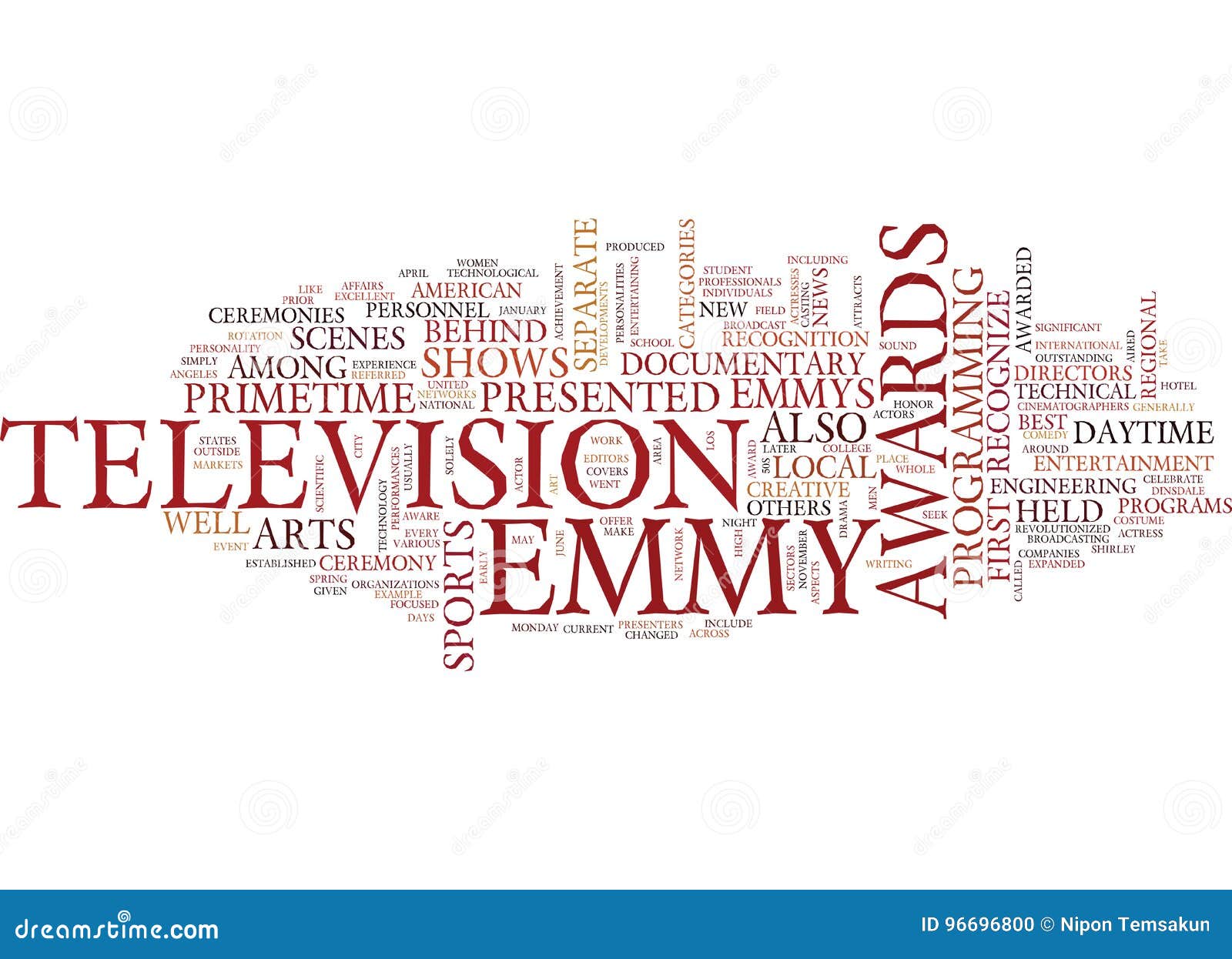 Emmy Awards Text Background Word Cloud Concept Stock Vector ...