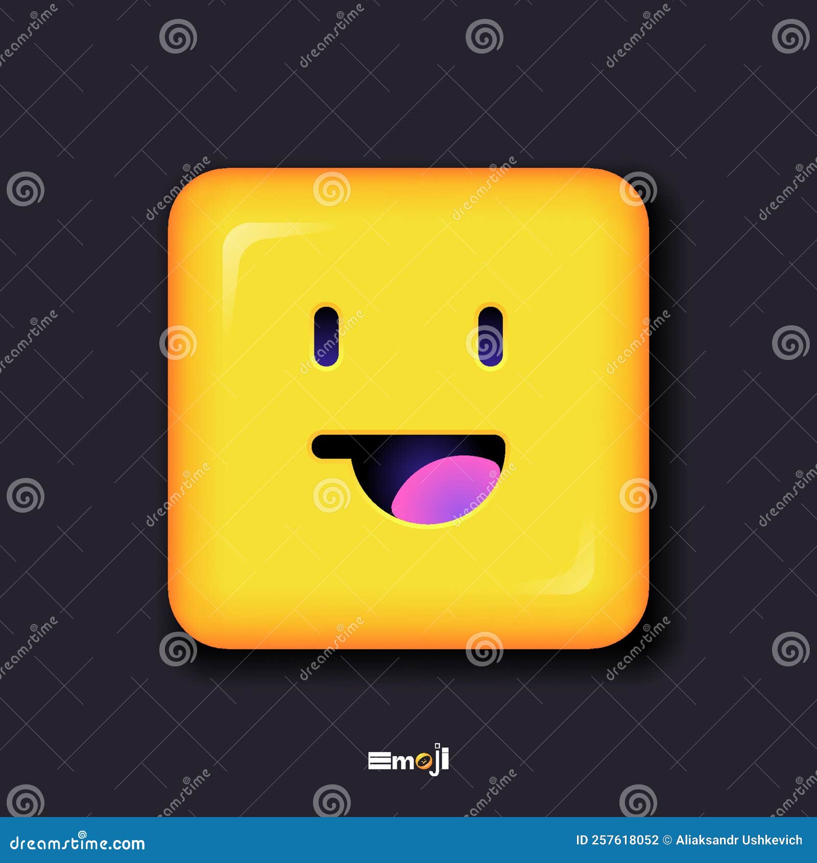 Square Emoticons Yellow Emoji Faces Emoticon Smile, Digital Smiley ...