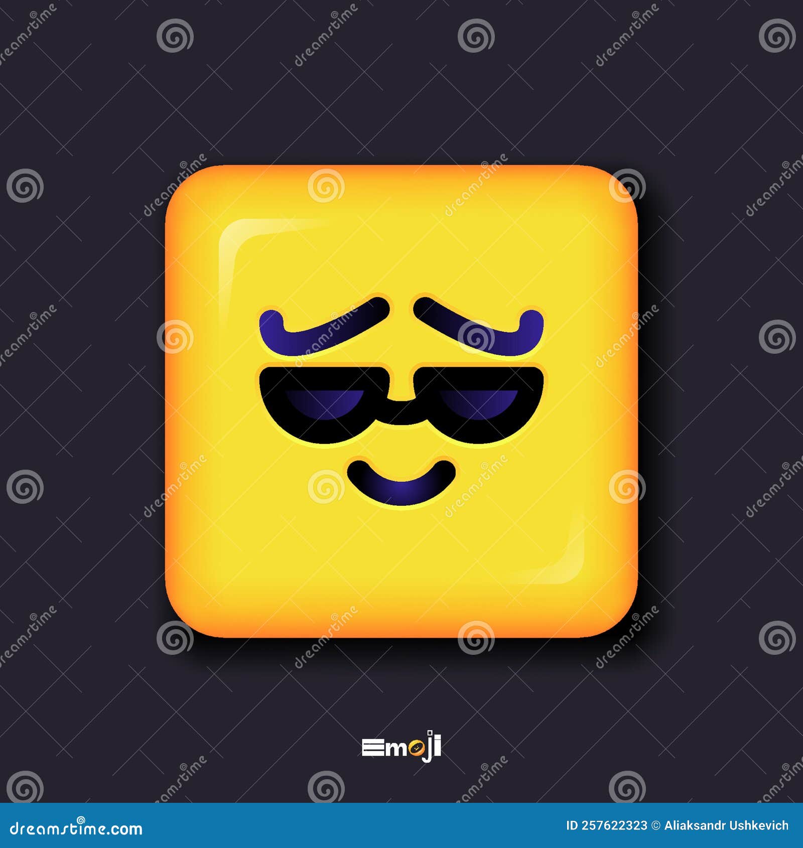 Square Emoticons Yellow Emoji Faces Emoticon Smile, Digital Smiley ...