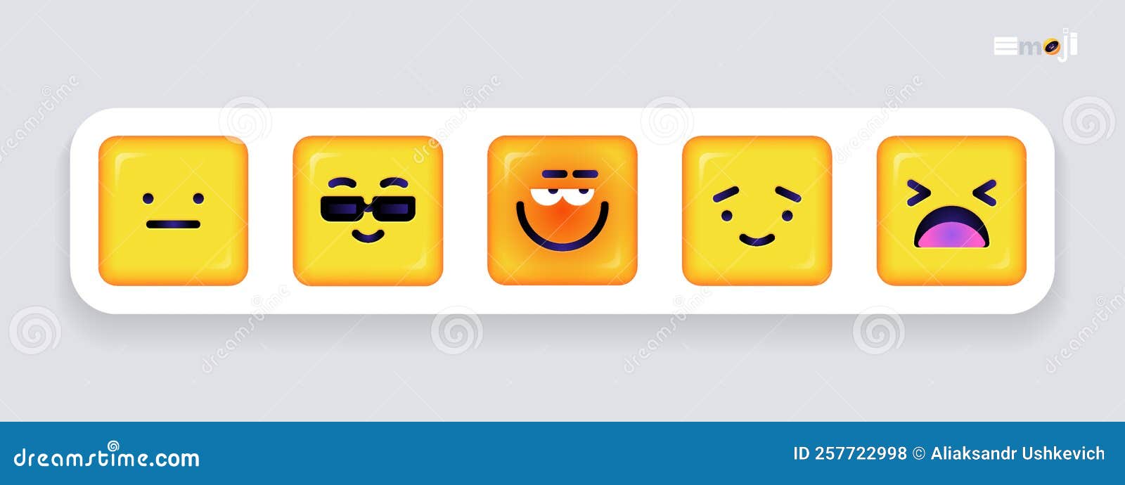 Square Emoticons Yellow Emoji Faces Emoticon Smile, Digital Smiley ...