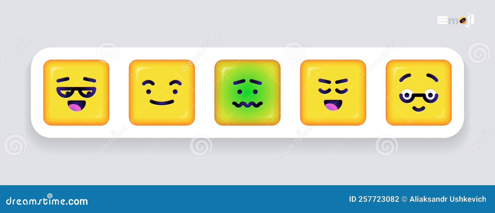 Square Emoticons Yellow Emoji Faces Emoticon Smile, Digital Smiley ...
