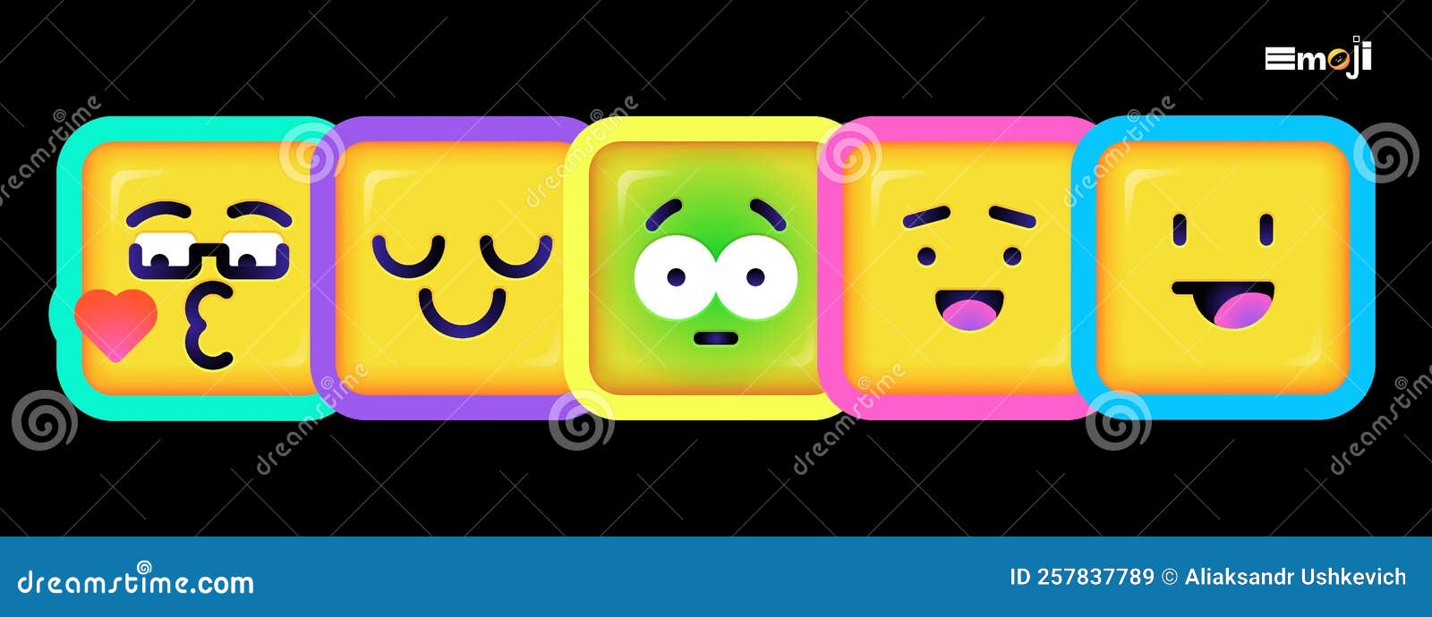 Square Emoticons Yellow Emoji Faces Emoticon Smile, Digital Smiley ...