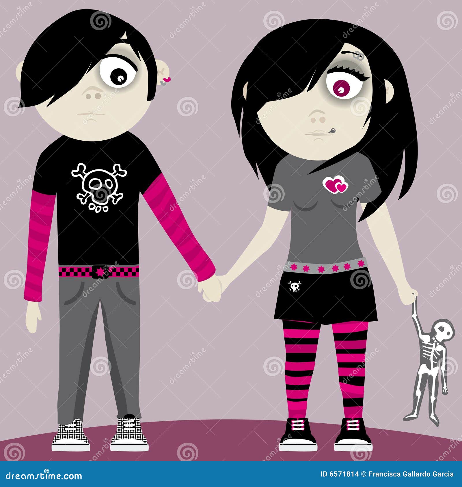 Emo stock vector. Illustration of boys, pink, fringe, adolescence - 6571814