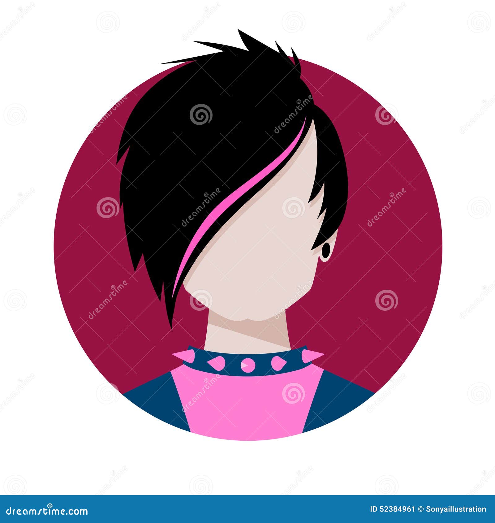 Emo avatar stock vector. Illustration of girl, color - 52384961