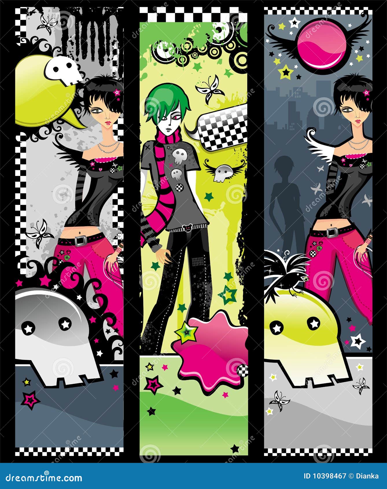 Emo banners stock vector. Illustration of glass, frame - 10398467