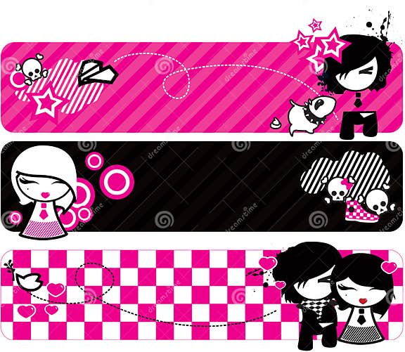 Emo banners stock vector. Illustration of teenagers, design - 10655910