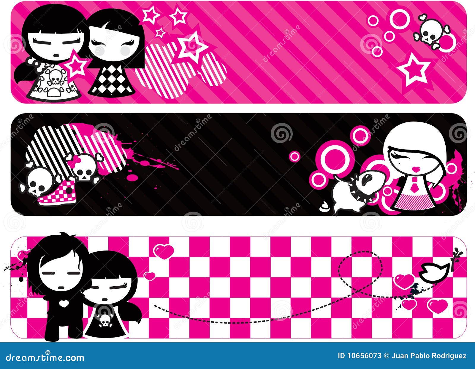 Emo banners stock vector. Illustration of design, star - 10656073