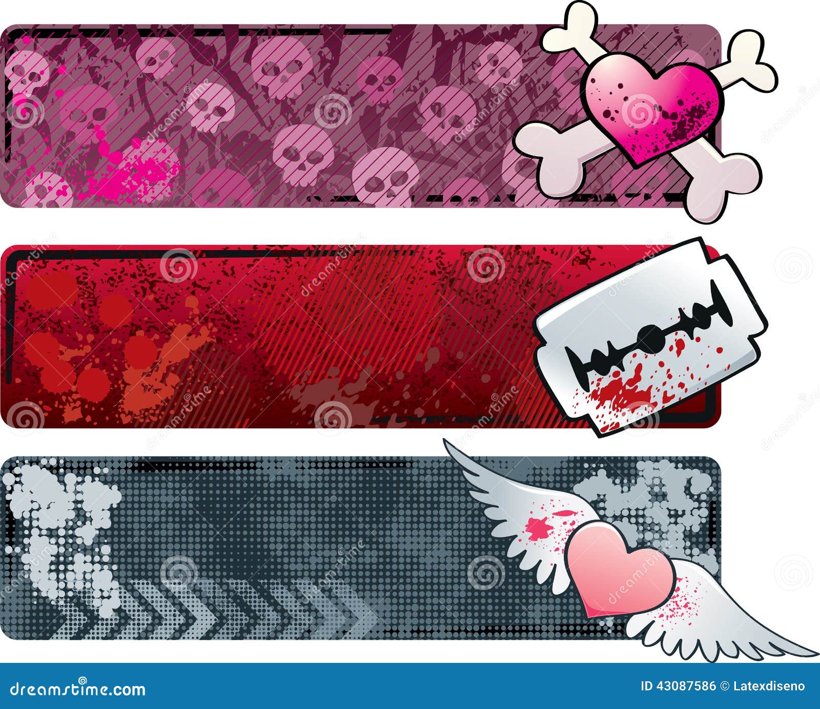 Emo Banners ilustración del vector. Ilustración de cobarde - 43087586