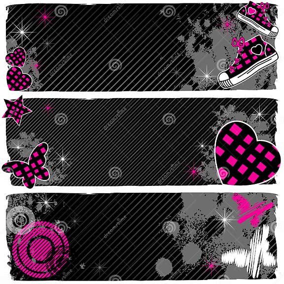 Emo banners stock vector. Illustration of decoration, design - 7547193
