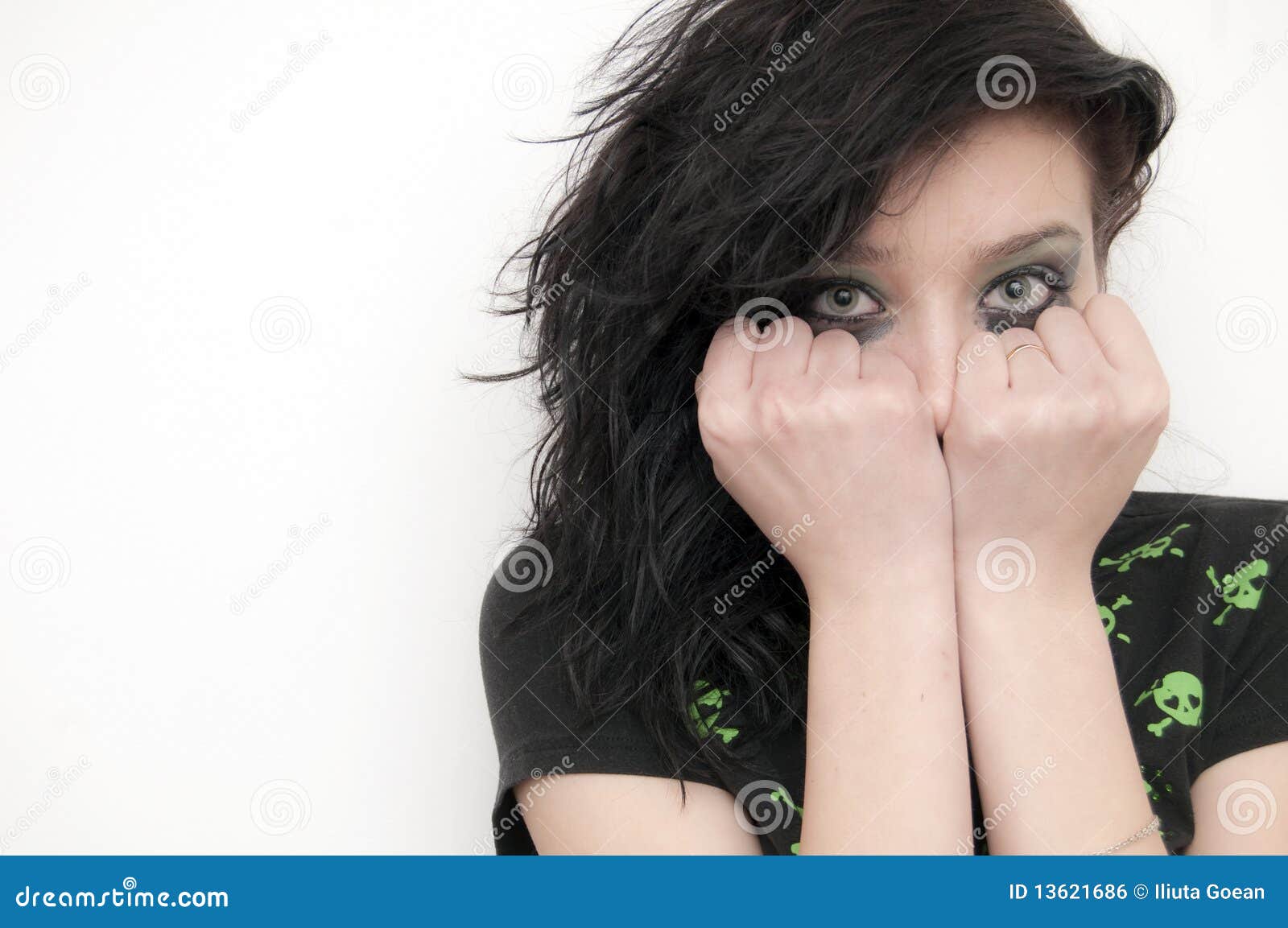 Emo Beautiful Brunette Girl Stock Photo - Image of young, rebel: 13621686