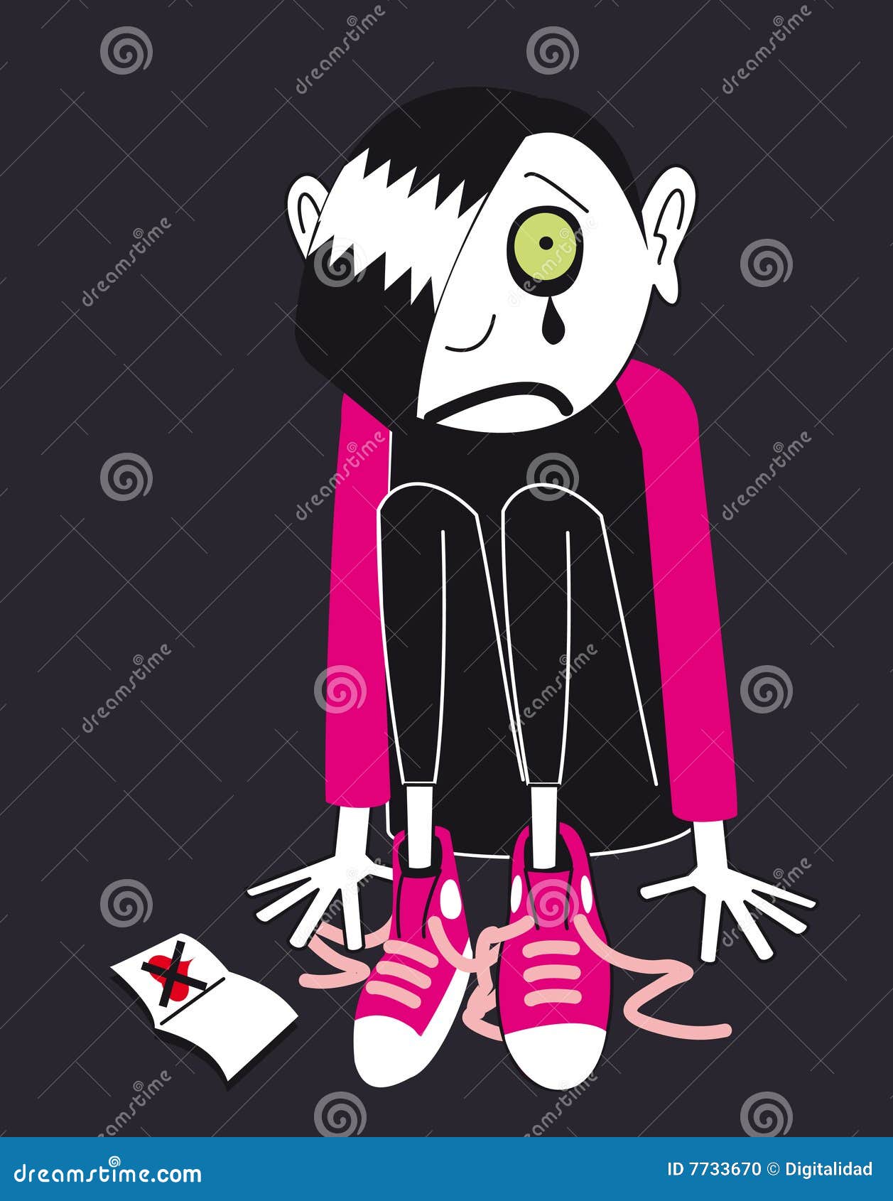Emo boy stock vector. Illustration of sitting, black, fashion - 7733670
