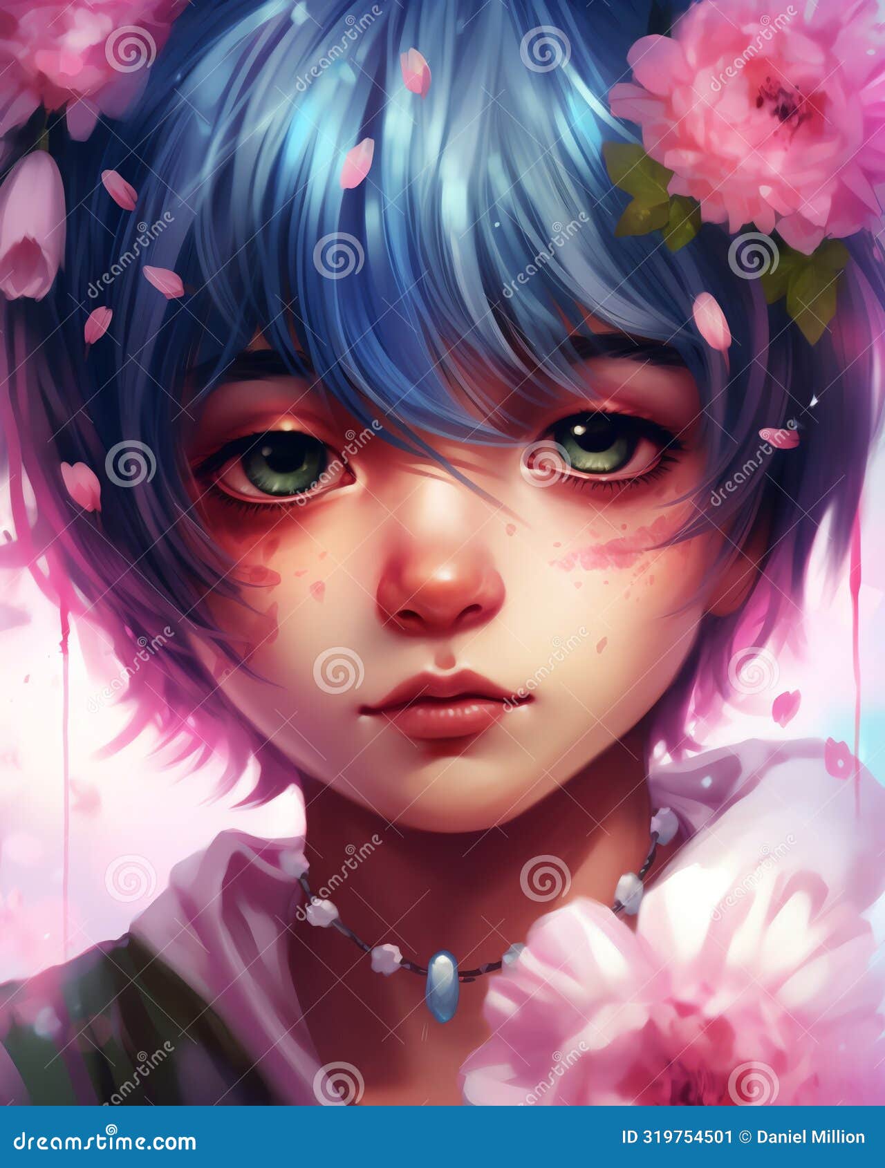 Emo Boy with a Tearful Eye Photo Illustration of Asian Stock ...