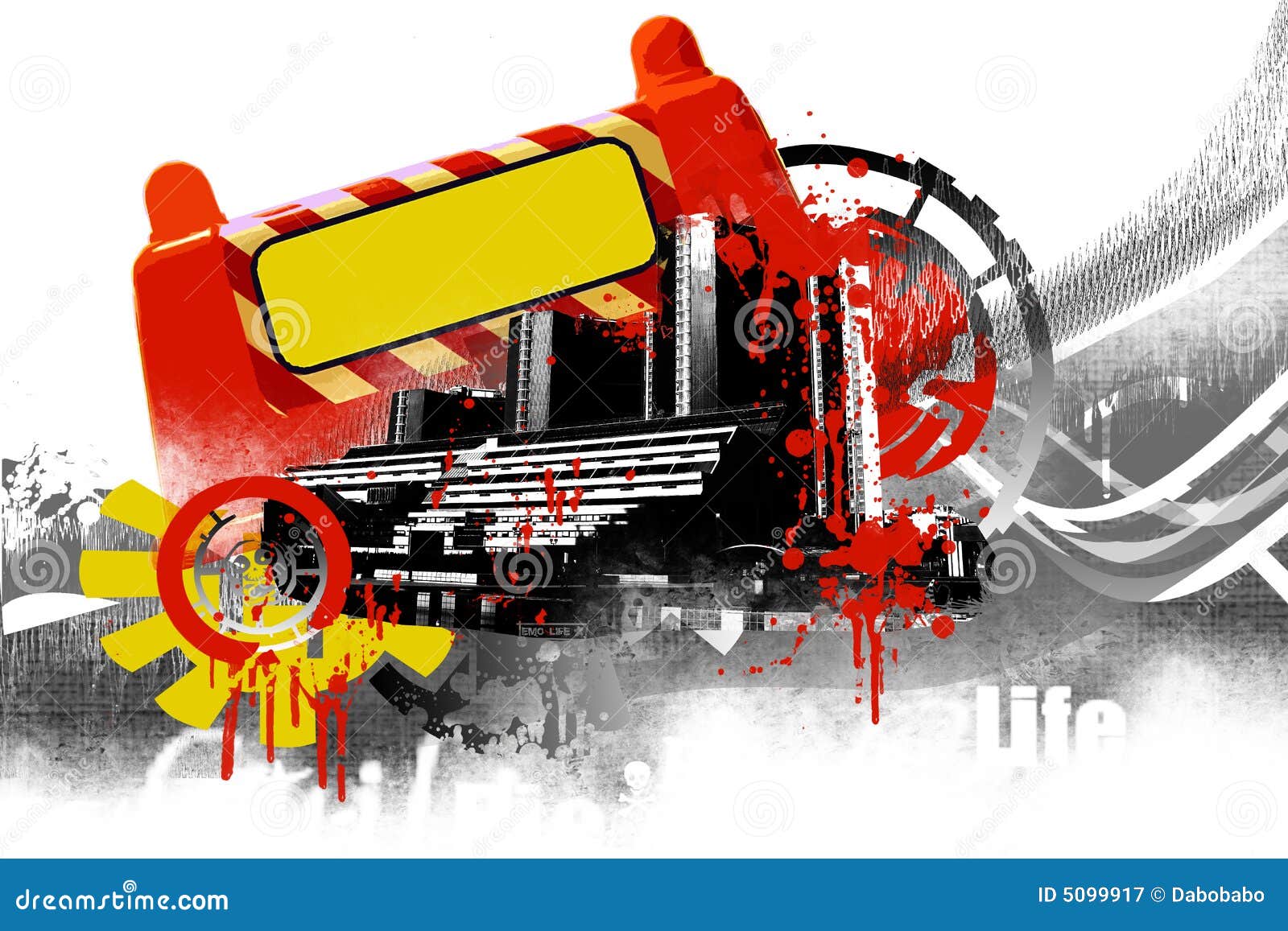 Emo city stock illustration. Illustration of worker, splatter - 5099917