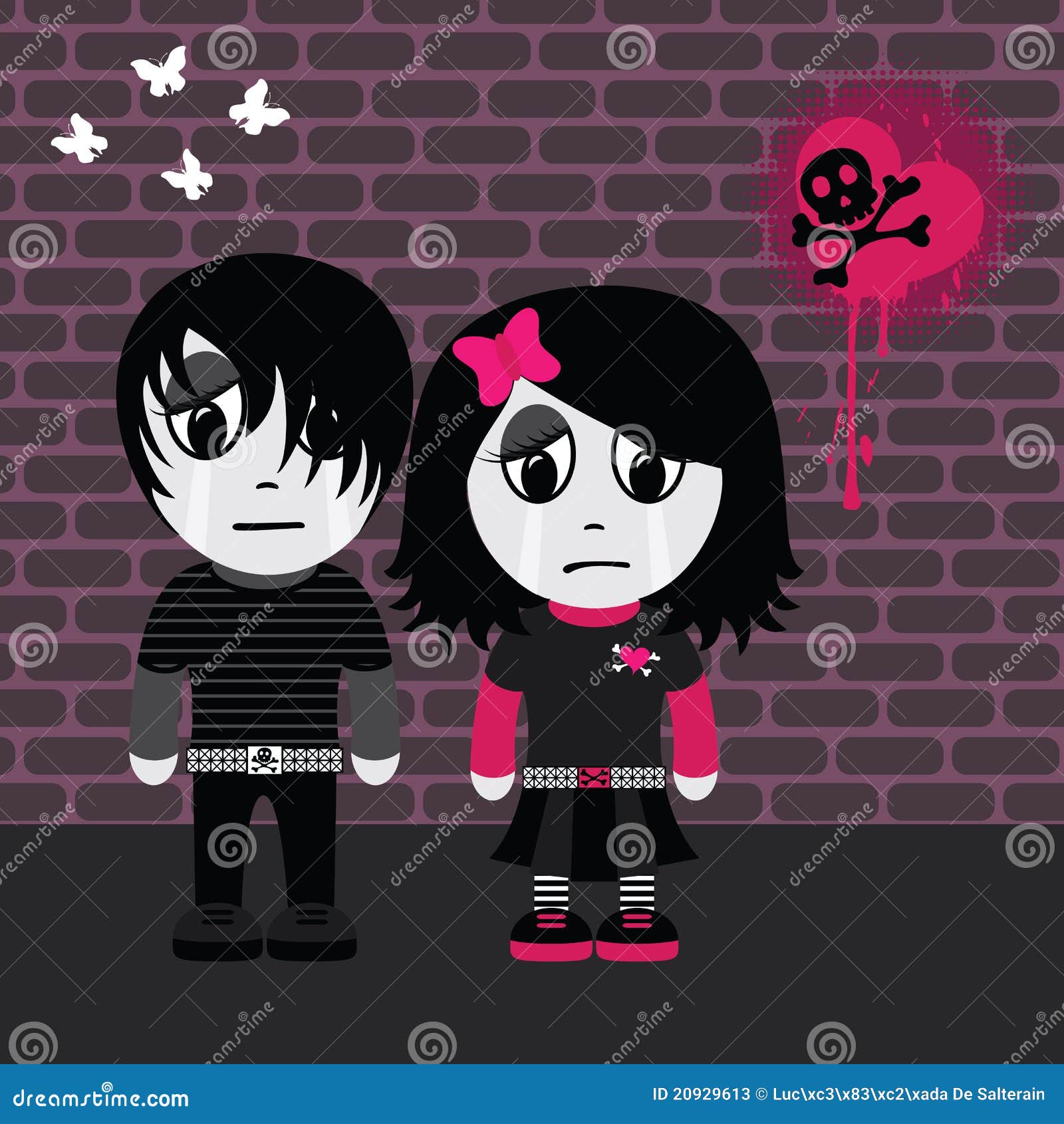 Emo couple stock vector. Illustration of disappointment - 20929613